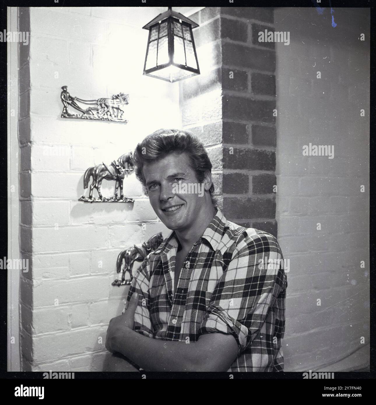 Roger Moore 1958.Taken at the British home he shared with his wife ...