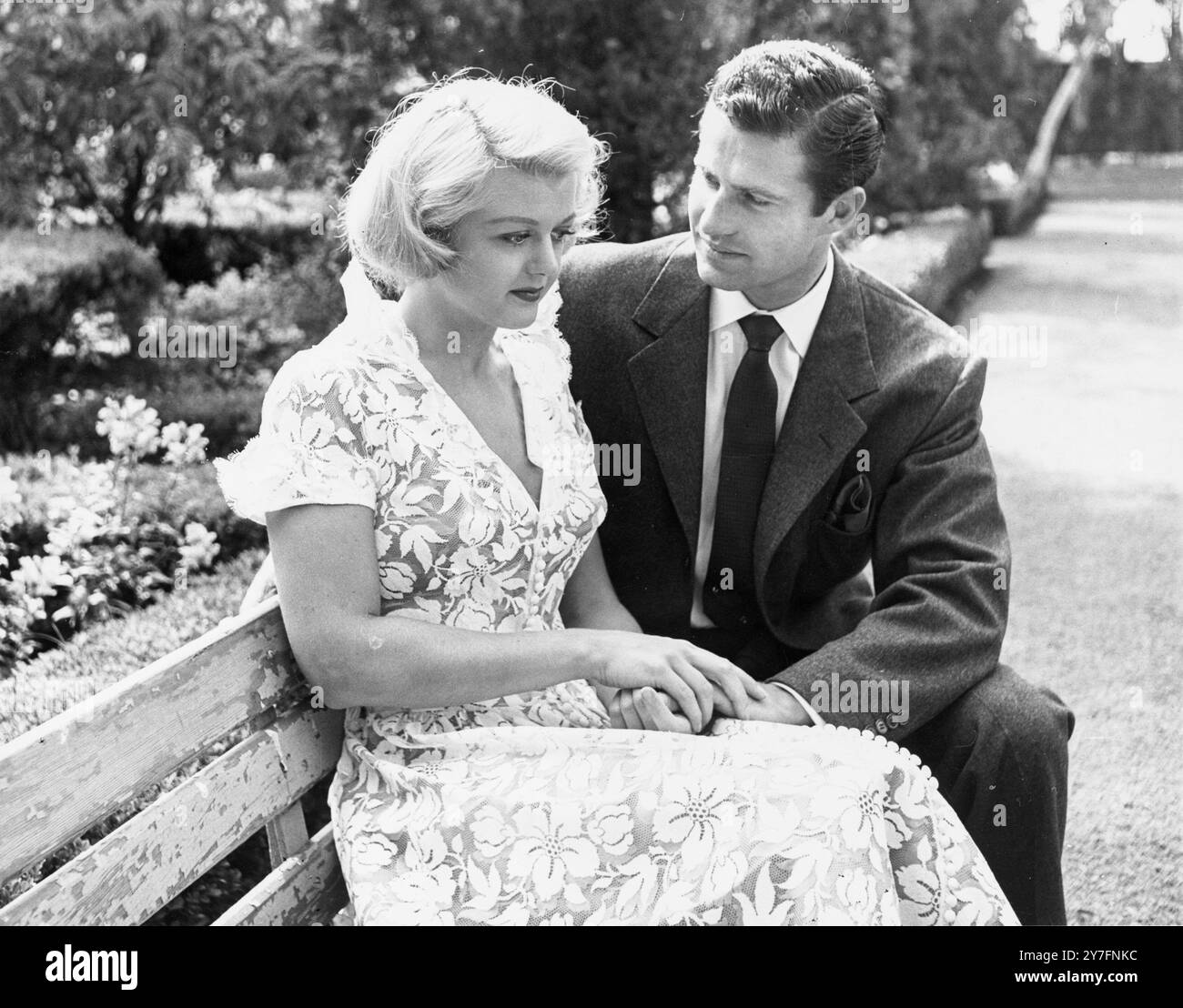 Angela Lansbury and her fiancee Peter Shaw, in Hollywood, USA, Part of a set taken to mark their ...