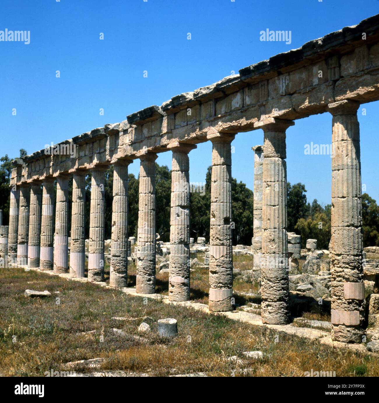 Roman ruins showing The Triumphal Columns in Cyrene (Shahhat), Libya ...