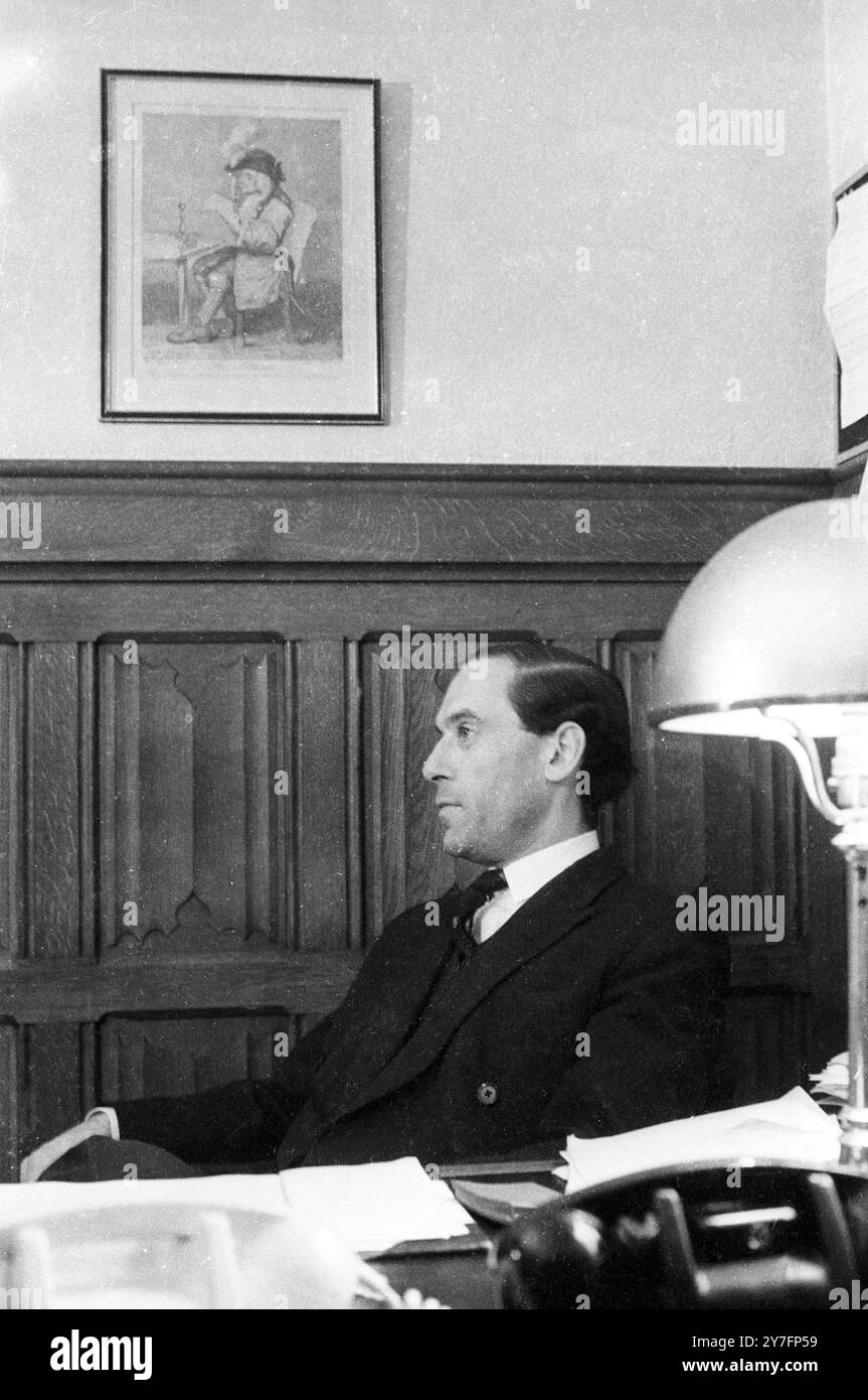 Jeremy Thorpe in his office at Westminster, Houses of Parliament ...