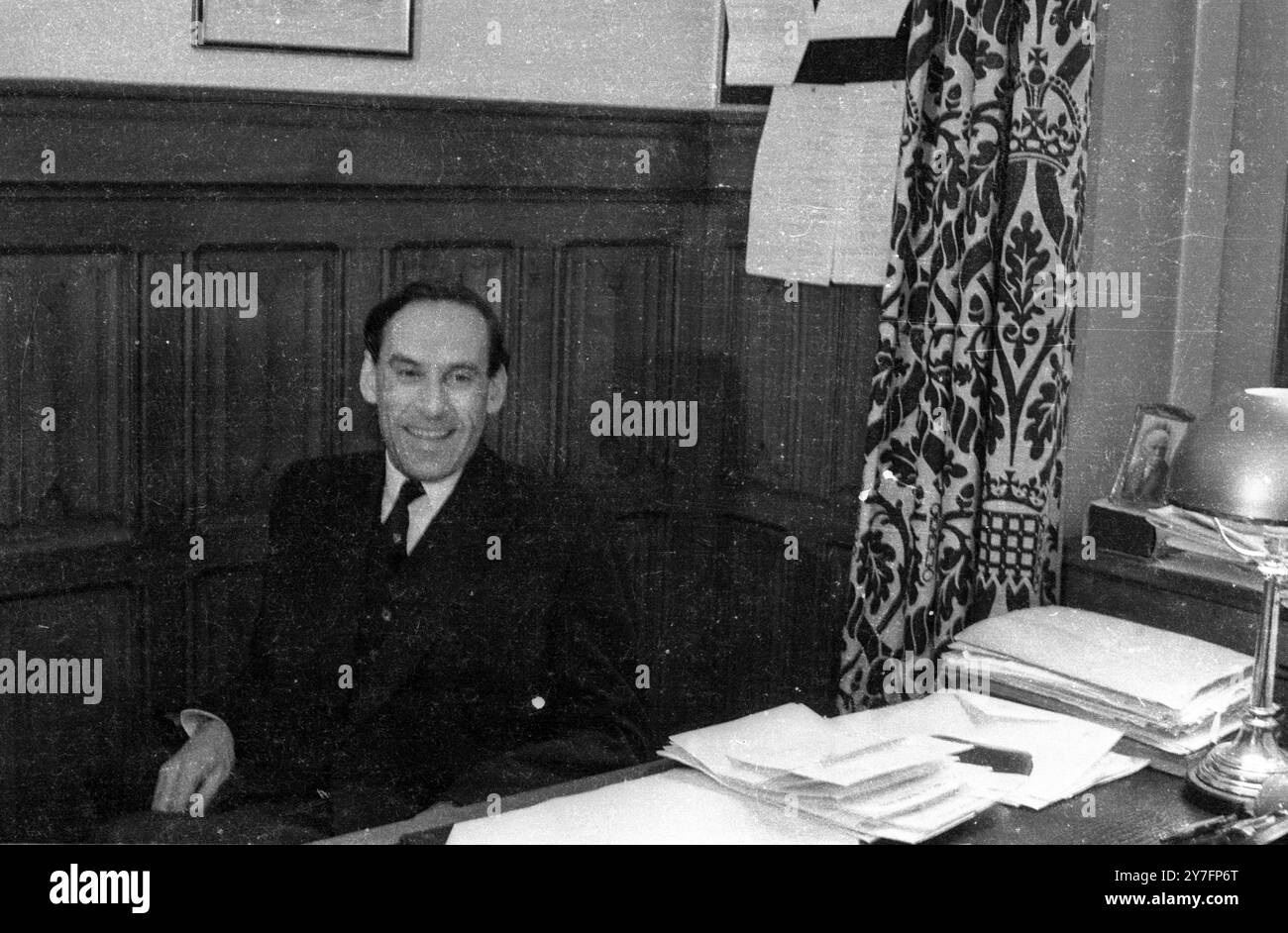 Jeremy Thorpe in his office at Westminster, Houses of Parliament ...
