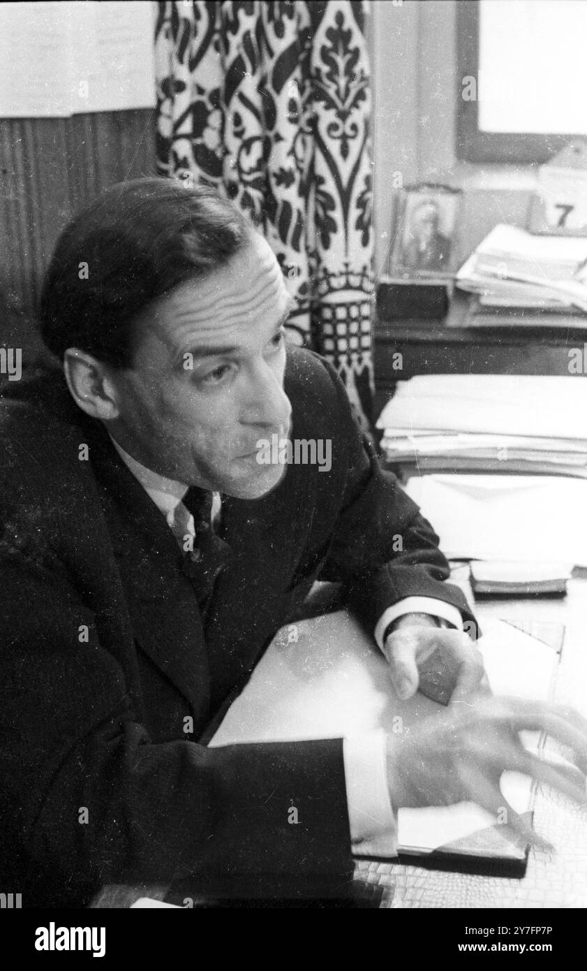 Jeremy Thorpe in his office at Westminster, Houses of Parliament ...