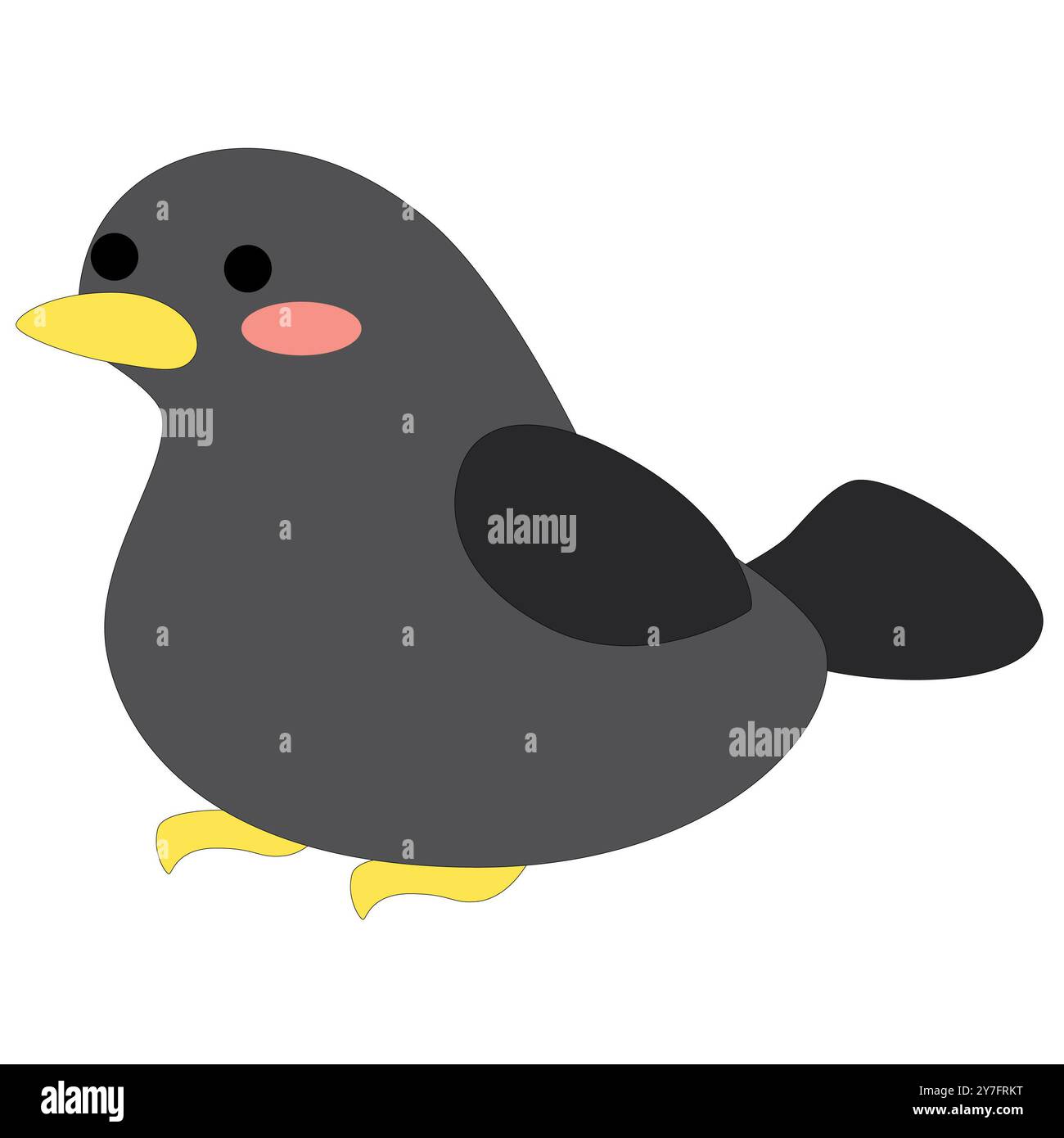 cute cartoon colorful little black raven stock vector, white background ...