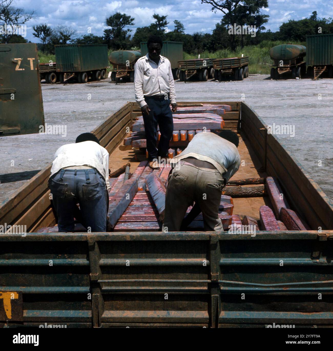 Zambia Kitwe Ingots of Copper awaiting despatch Stock Photo - Alamy