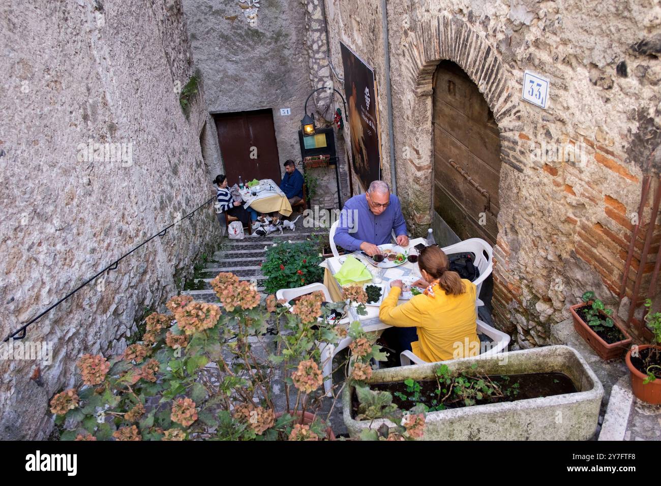 Turano Lake. The villages of Castel di Tora and Colle di Tora, along ...
