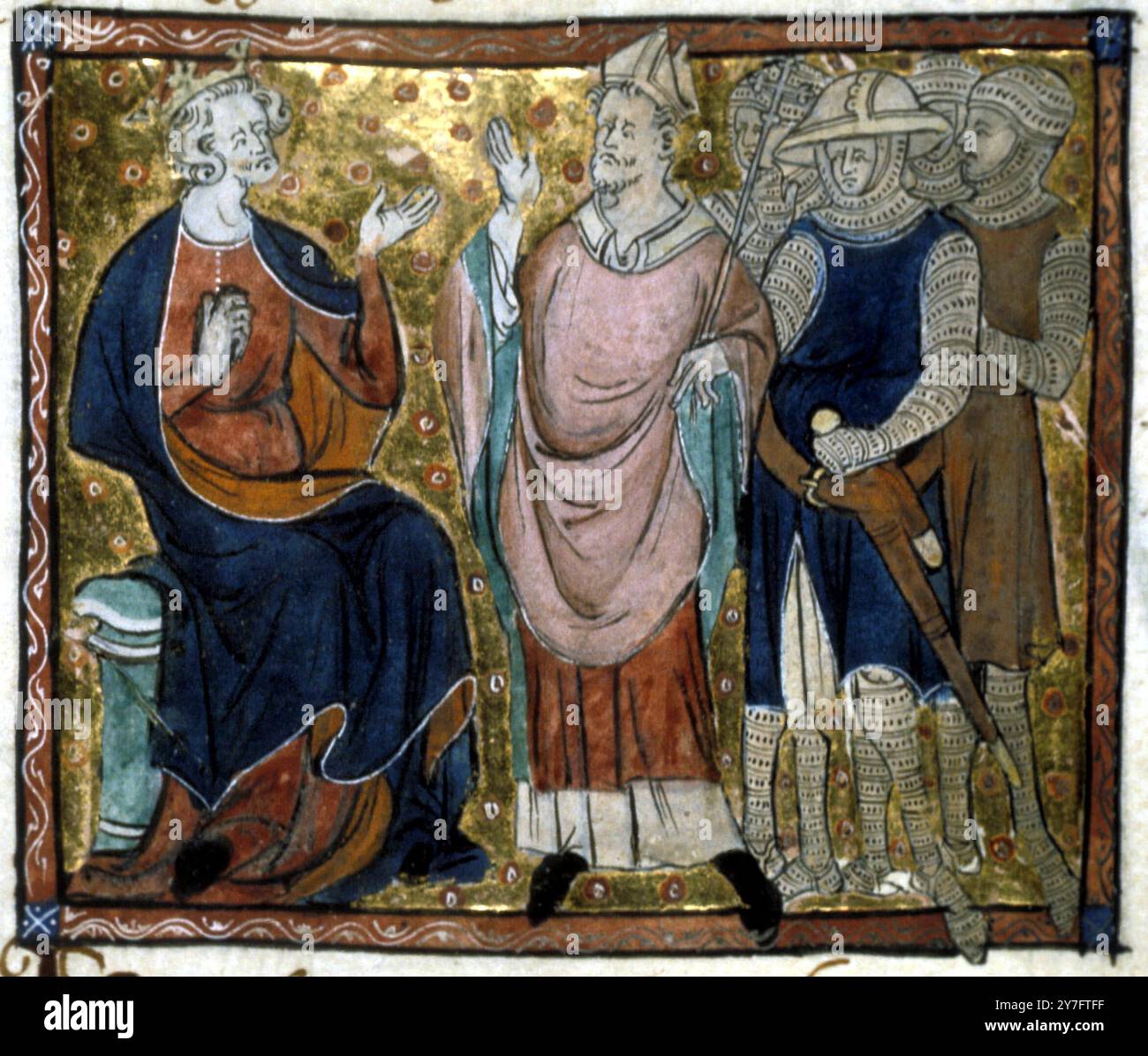 Henry II and St Thomas a Becket from manuscript of British Museum Stock ...