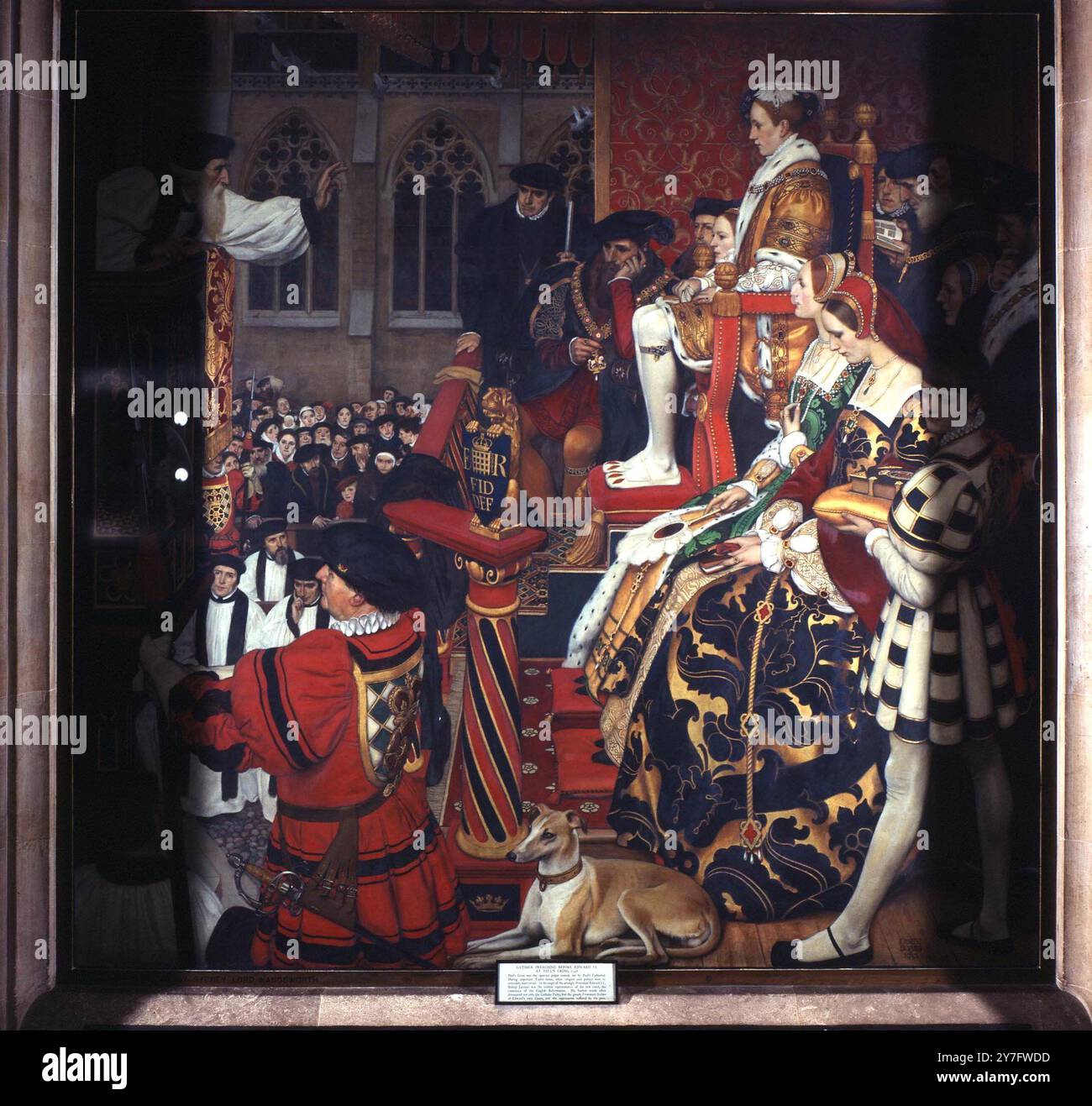 Latimer preaching to Edward VI at Paul's Cross 1548 Stock Photo - Alamy