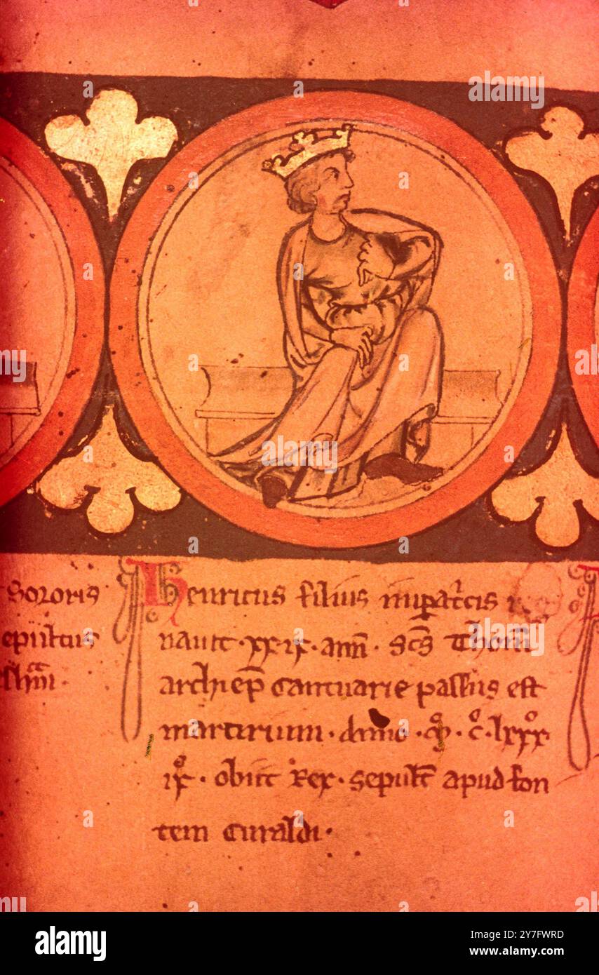 Young King Henry from manuscript in the Bodleian Library (son of Henry ...