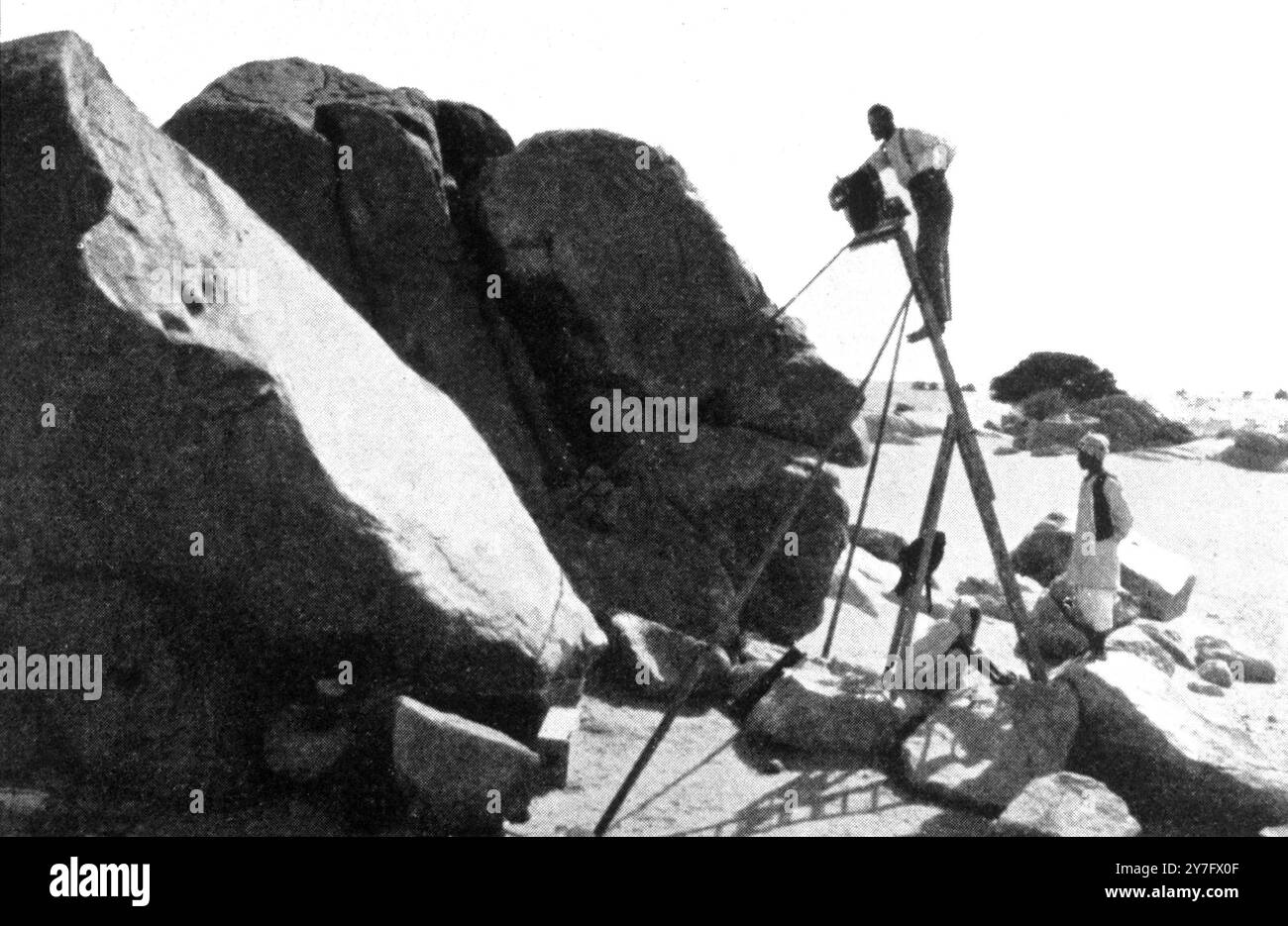Photgraphing Tombos Stela of Thutmose I Stock Photo - Alamy
