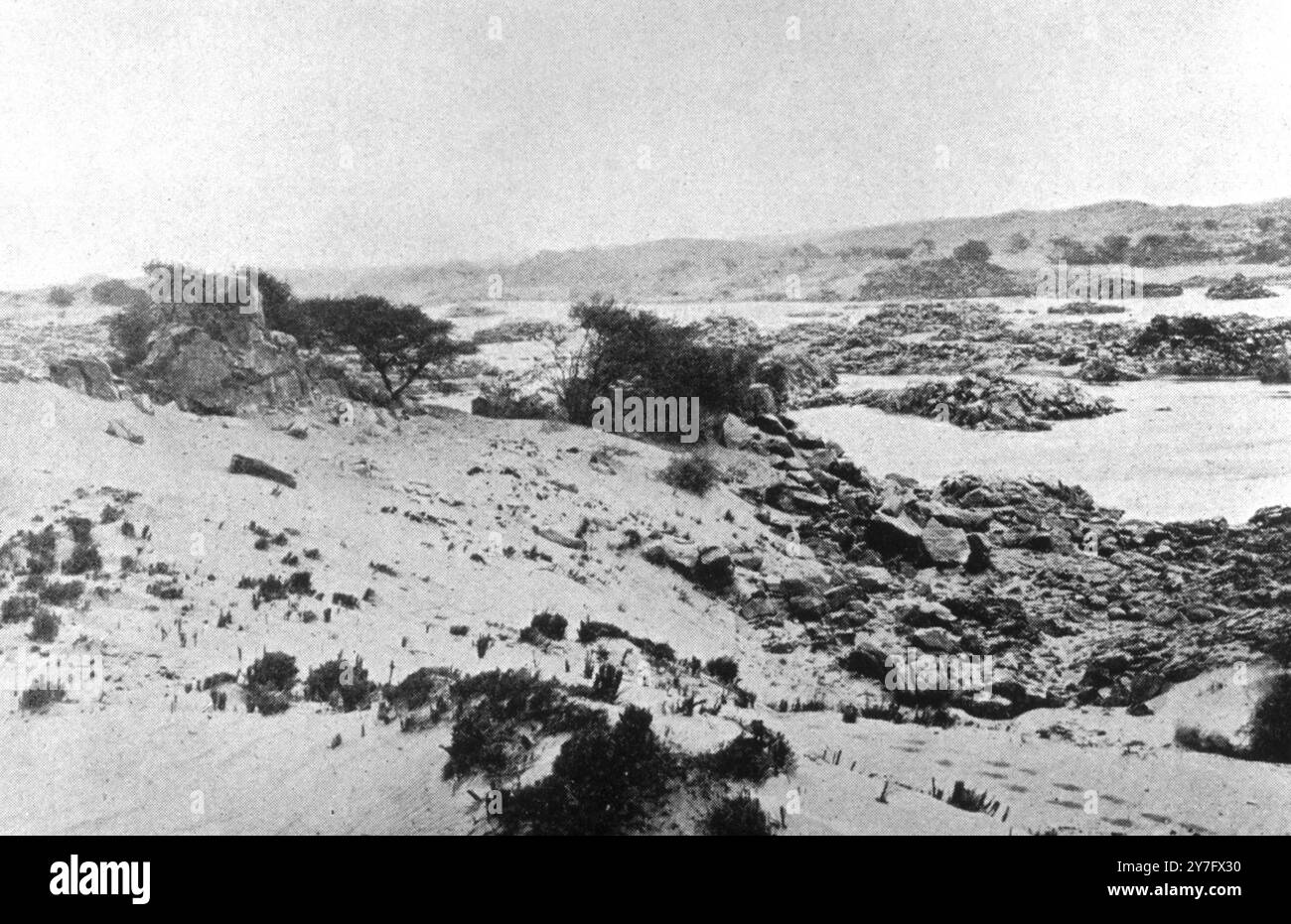 View down the Tangur Cataract in a sandstorm Stock Photo - Alamy
