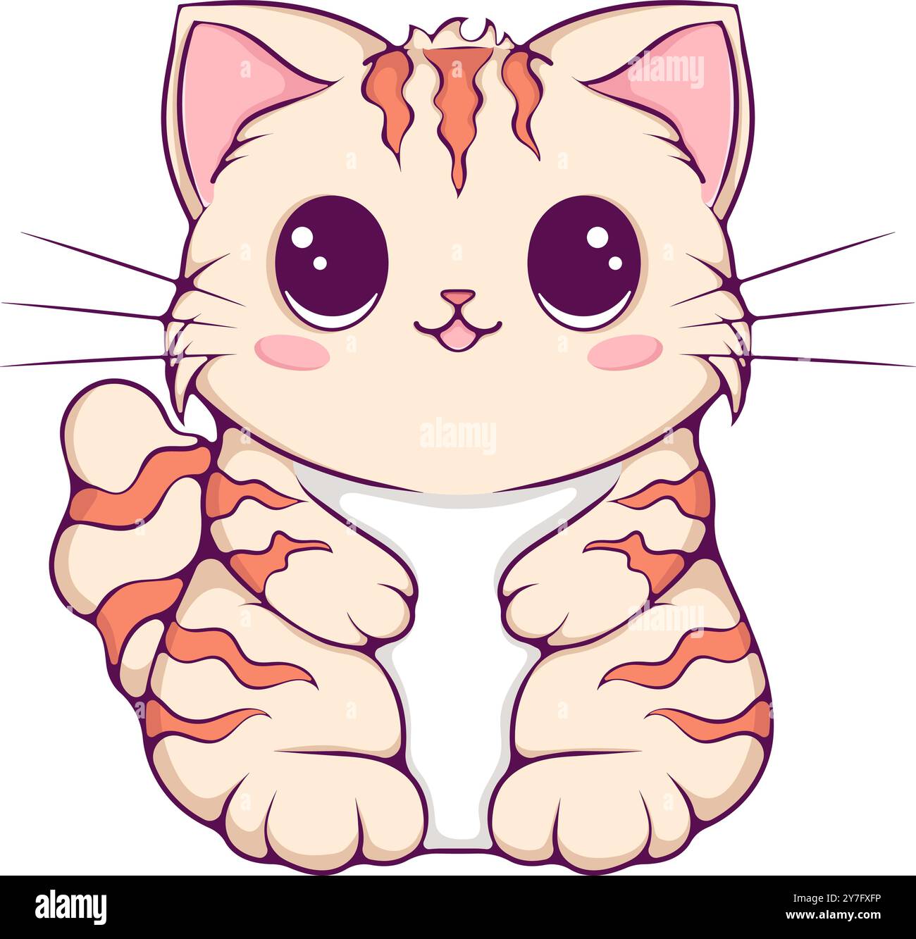 Cute tabby cat in Stock Vector Images - Alamy