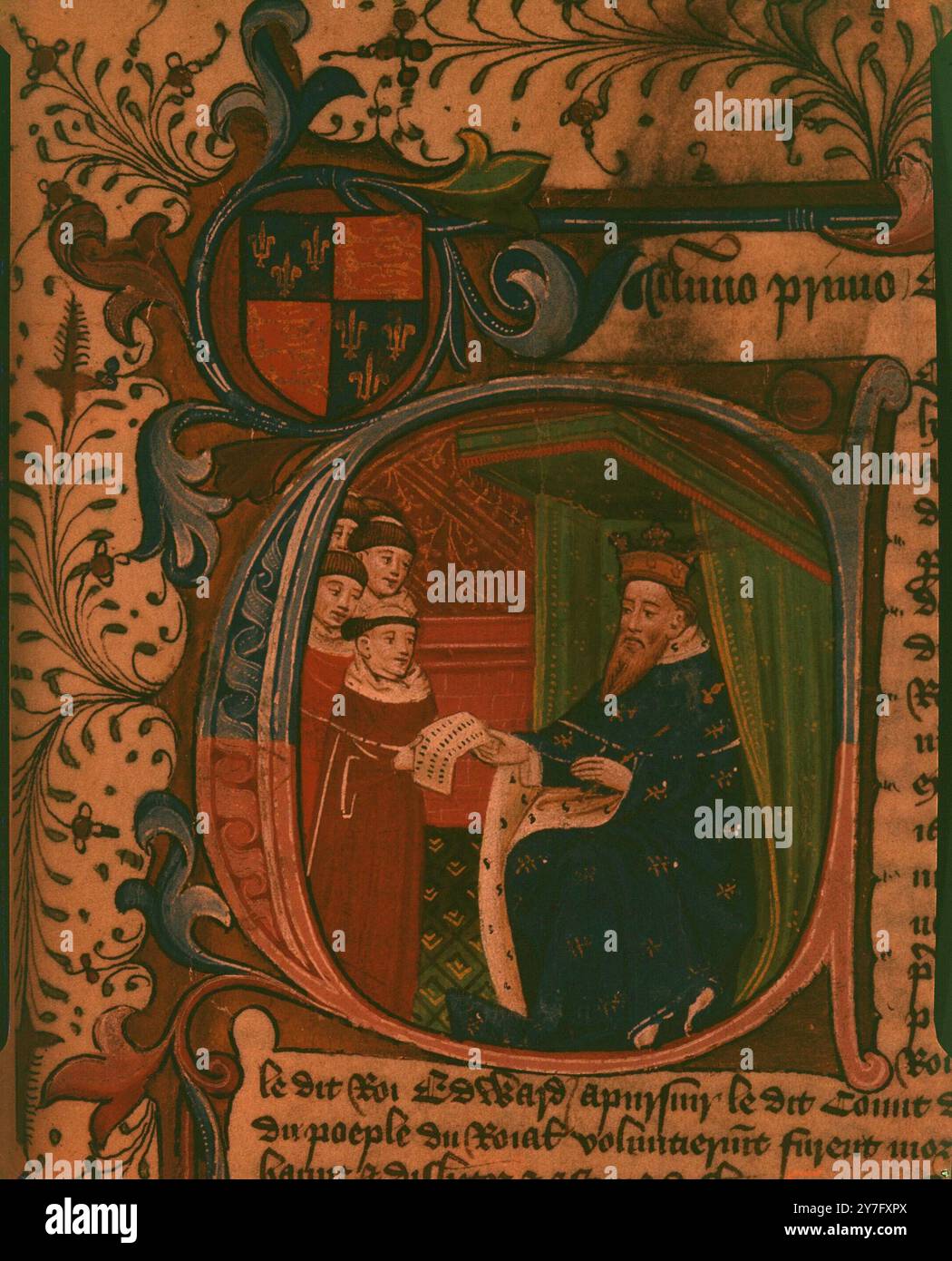 Manuscript showing Edward III Stock Photo - Alamy