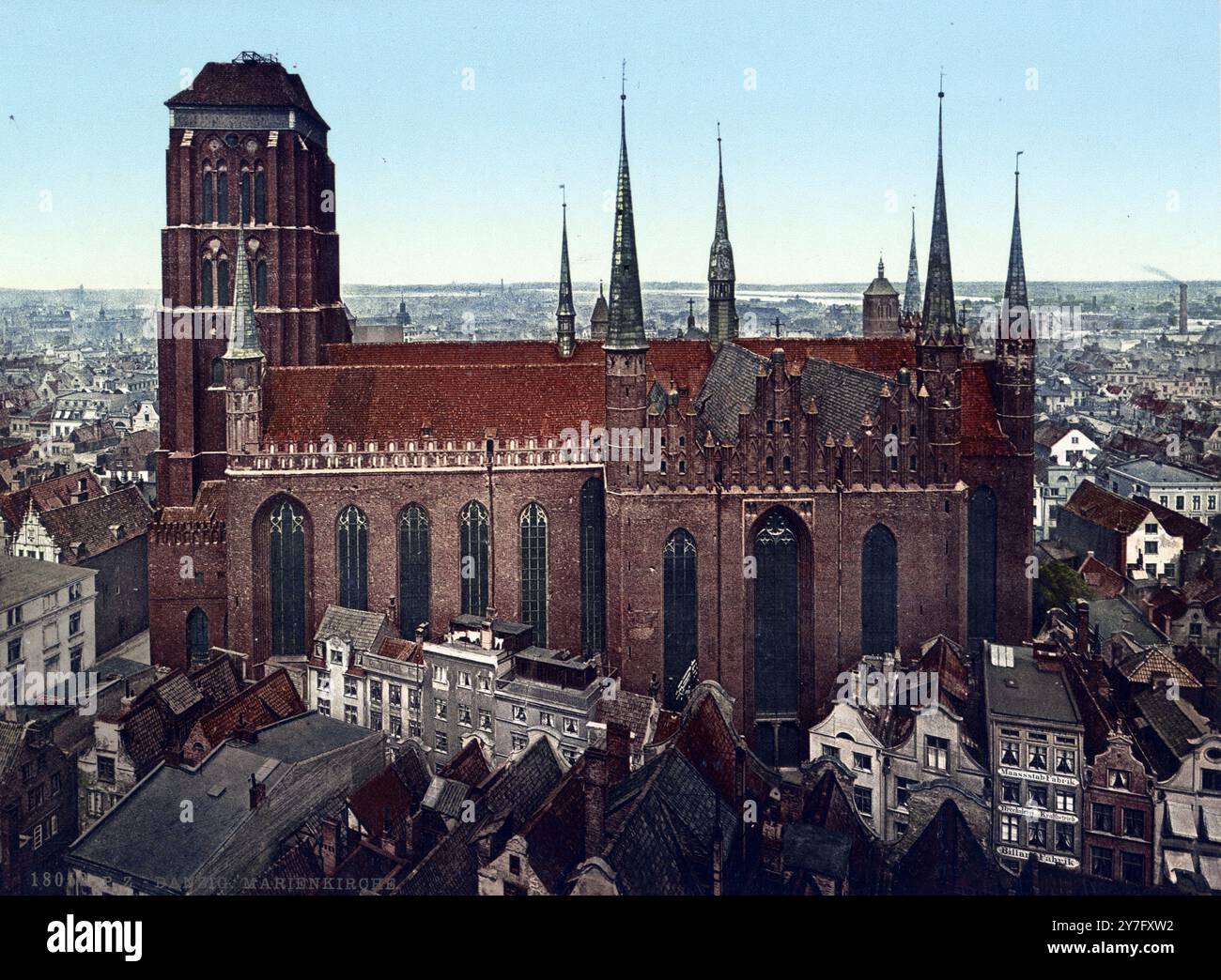 St. Mary's Church, Danzig, Gdansk, today Poland, 1890, Historical, digitally restored ...