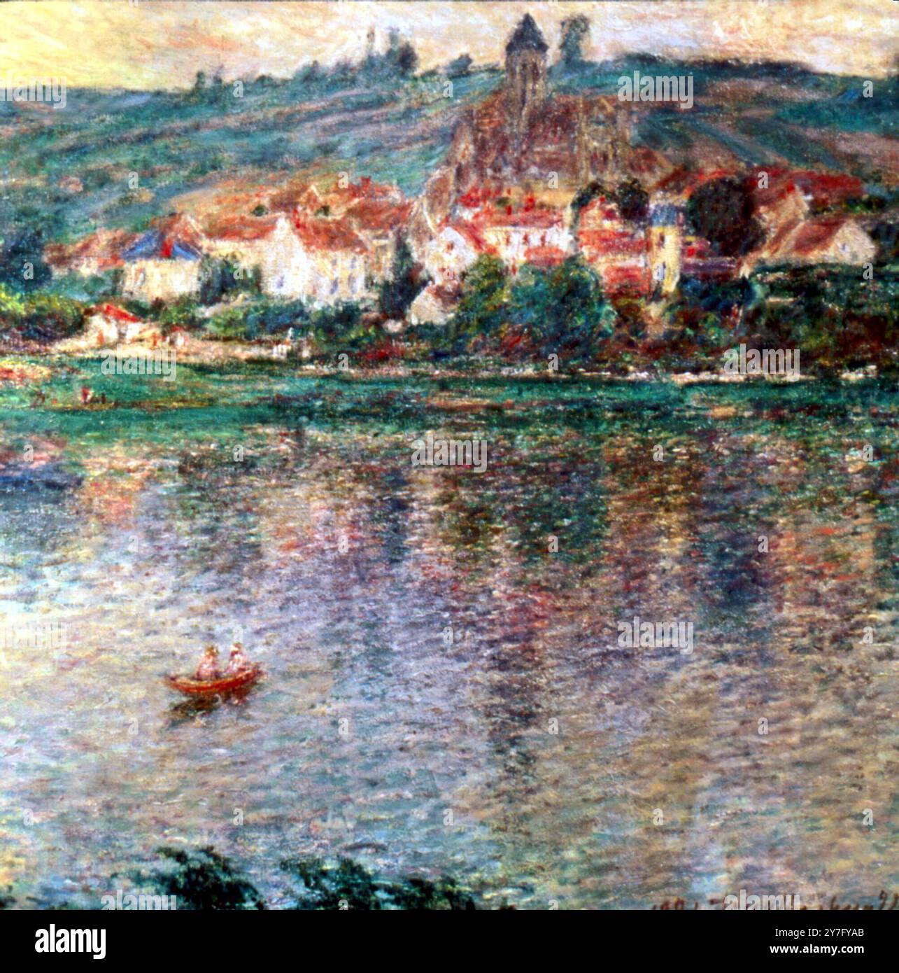 Town of Vetheuil, 1901 (oil on canvas) Artist Monet, Claude (1840-1926 ...