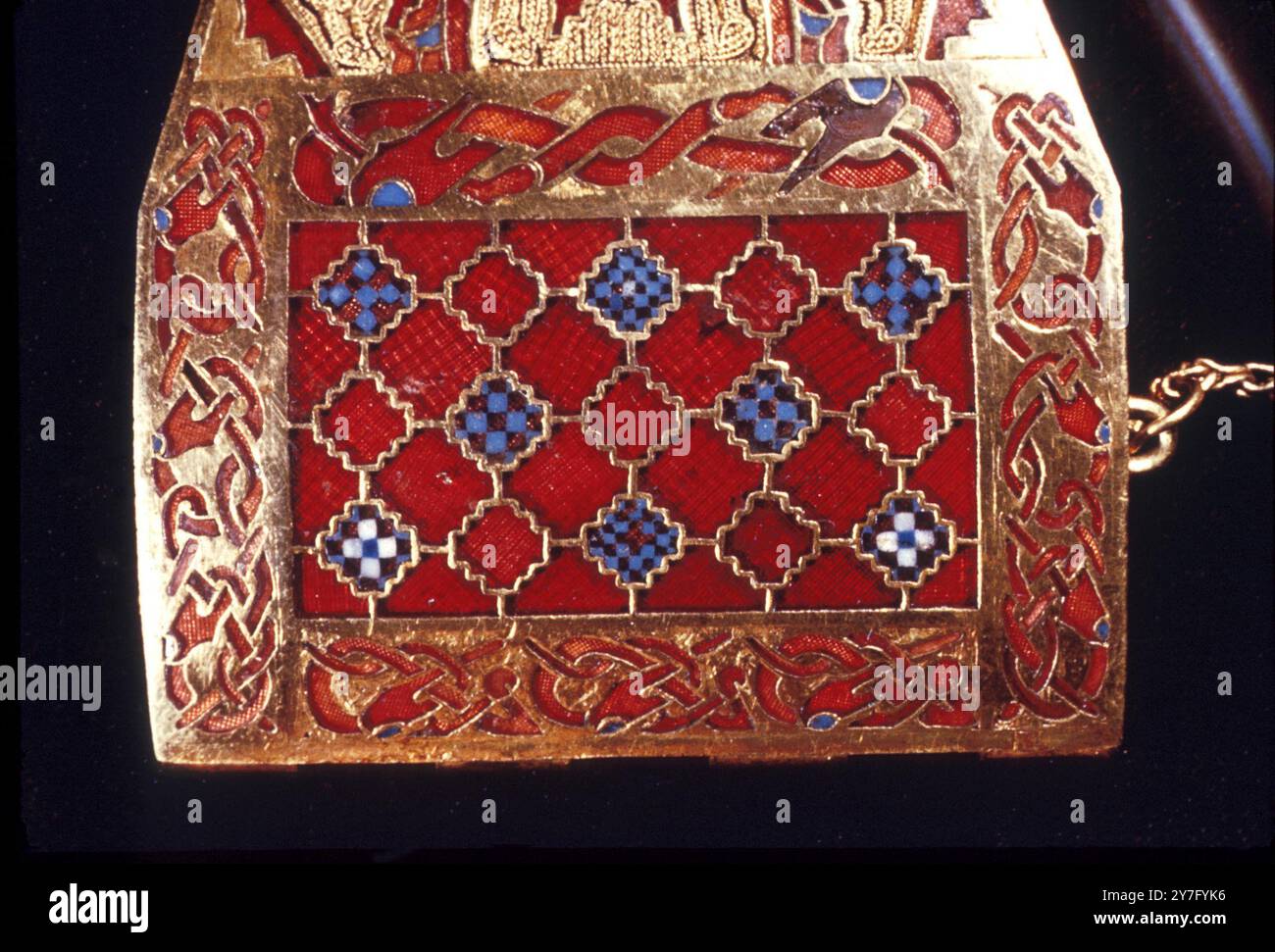 Detail of hinged gold clasp, AD655, Sutton Hoo Stock Photo - Alamy