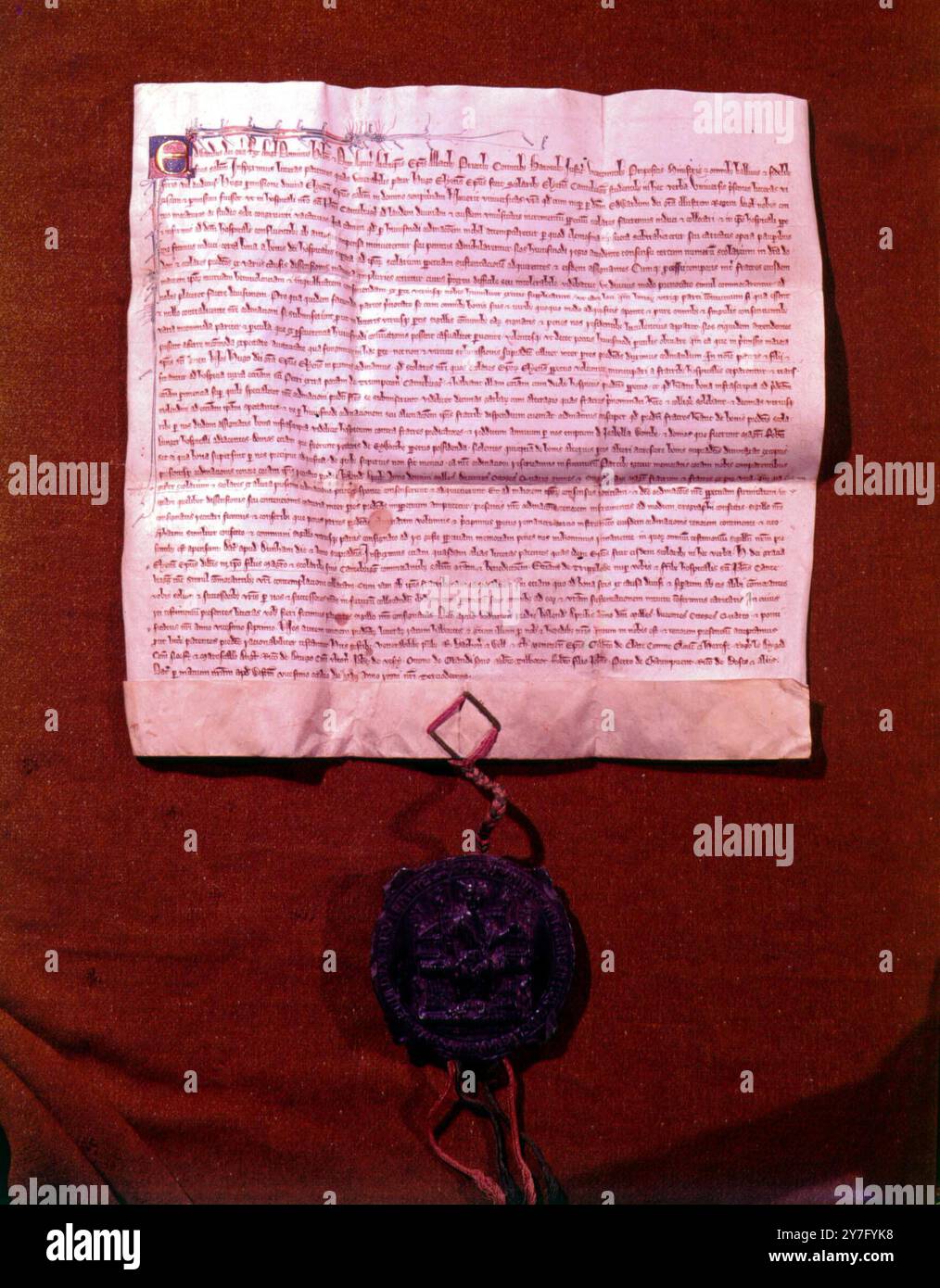 Confirmation by Edward I of Foundation Charter 1284 Stock Photo - Alamy