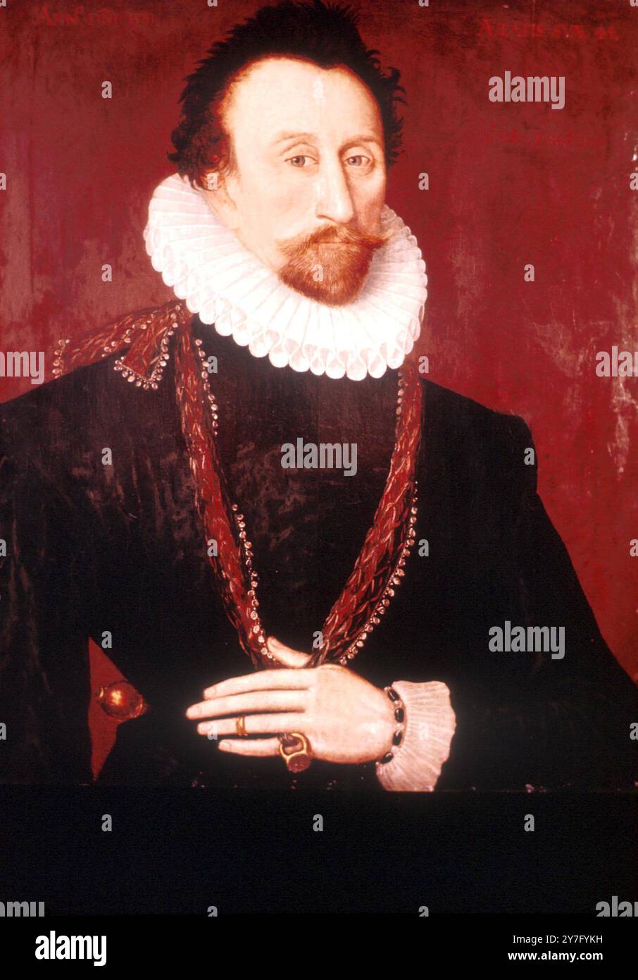 Painting of Sir John Hawkins (1532-1595) in the National Maritime ...