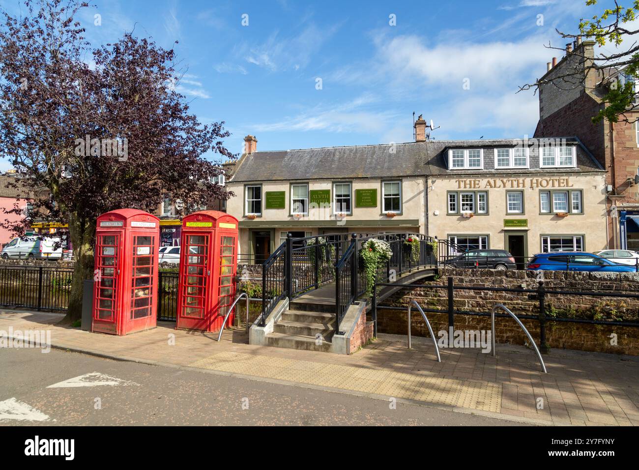 The picturesque Perthshire town of Alyth with the Alyth Burn and The ...