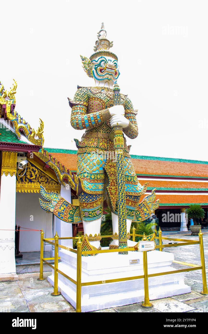 Bangkok. The Grand Palace or Royal Palace (Wat Phra Kaew). Statue of ...