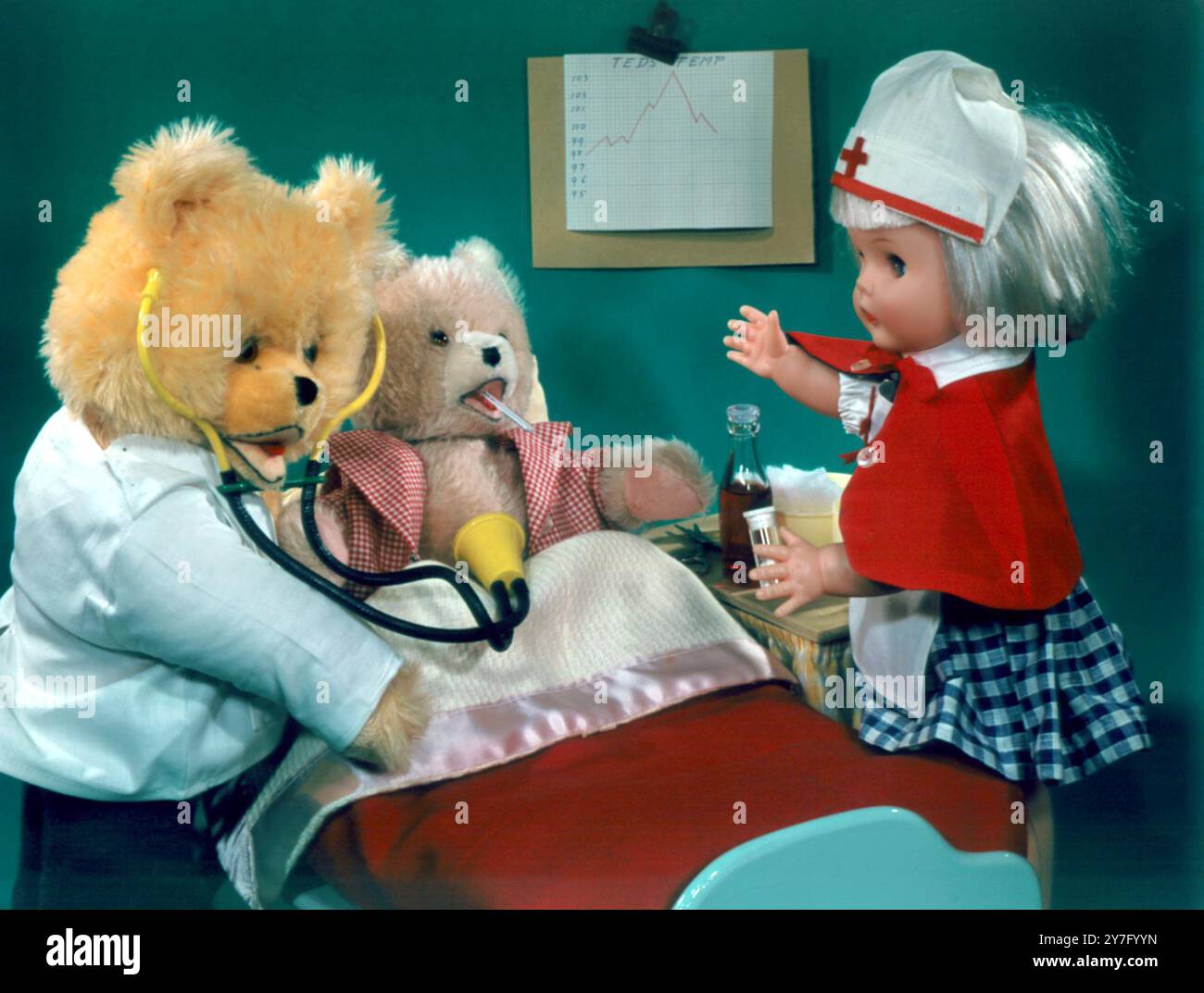 Toy hospital scene Stock Photo - Alamy