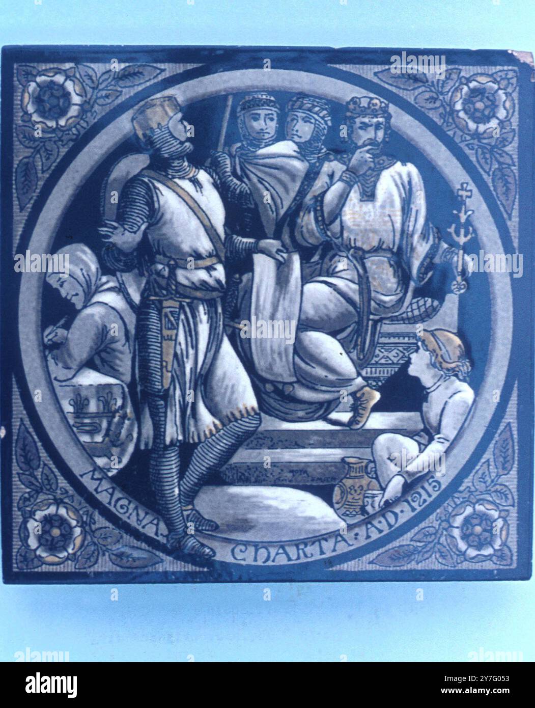 Victorian tiles - decorated by J.Moyr Smith. King John and his barons ...