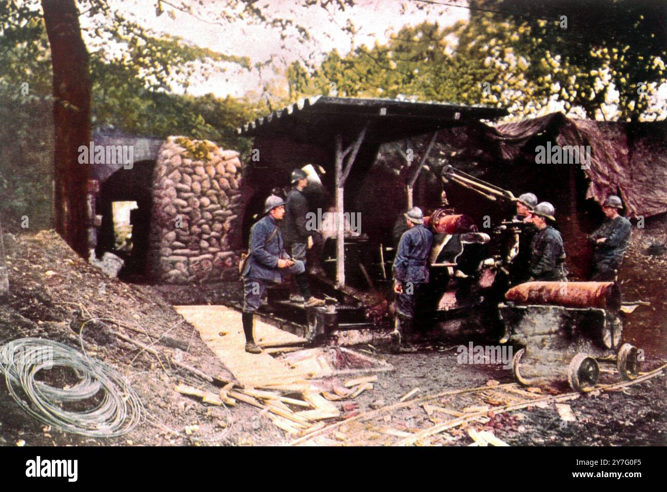 WW1 - At Battle of Verdun - French Quick Firing 280 Gun of 55 Battery ...