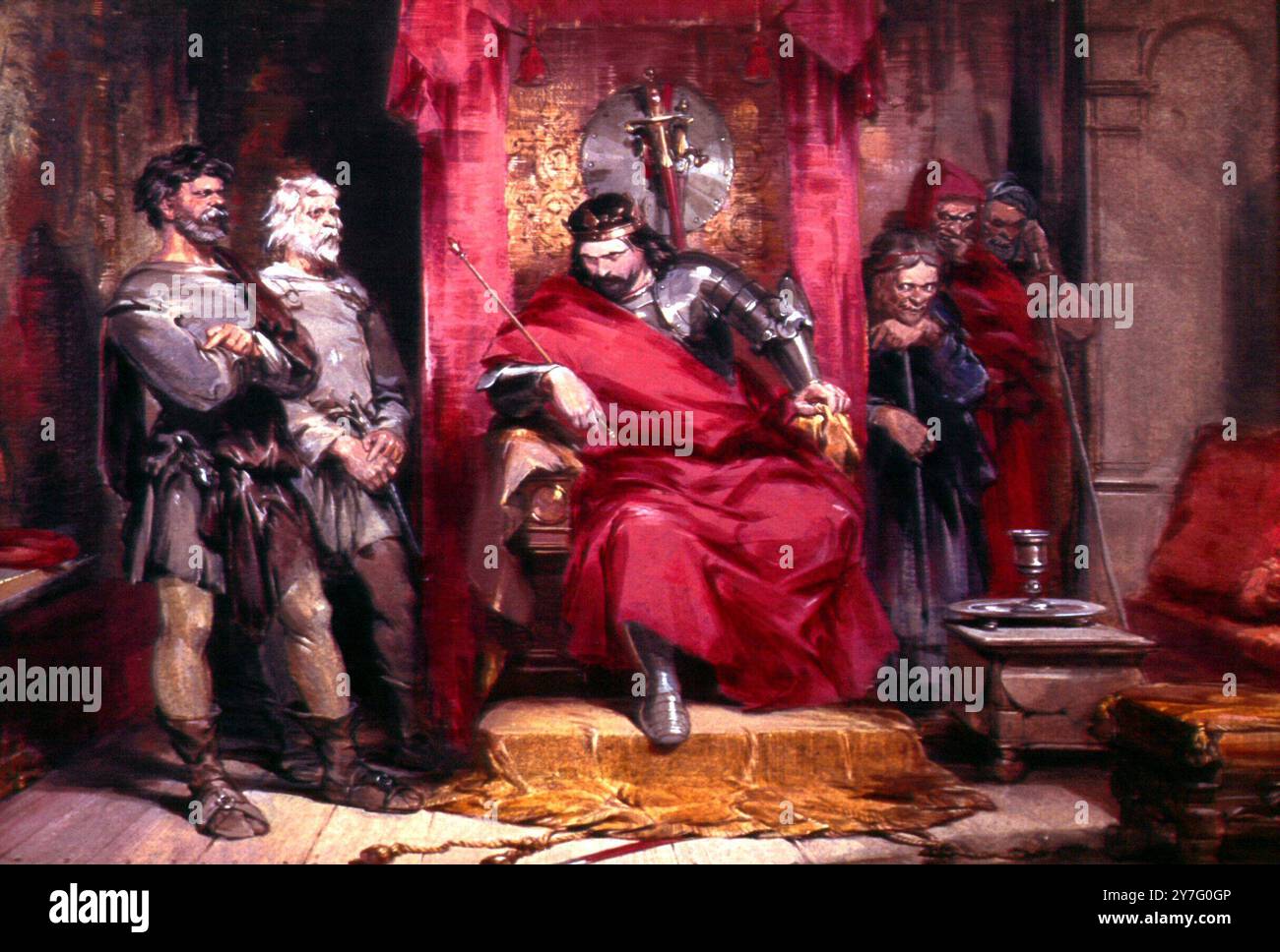 Macbeth instructing the Murderers employed to kill Banquo by Cattermole, George (1800-68) in ...