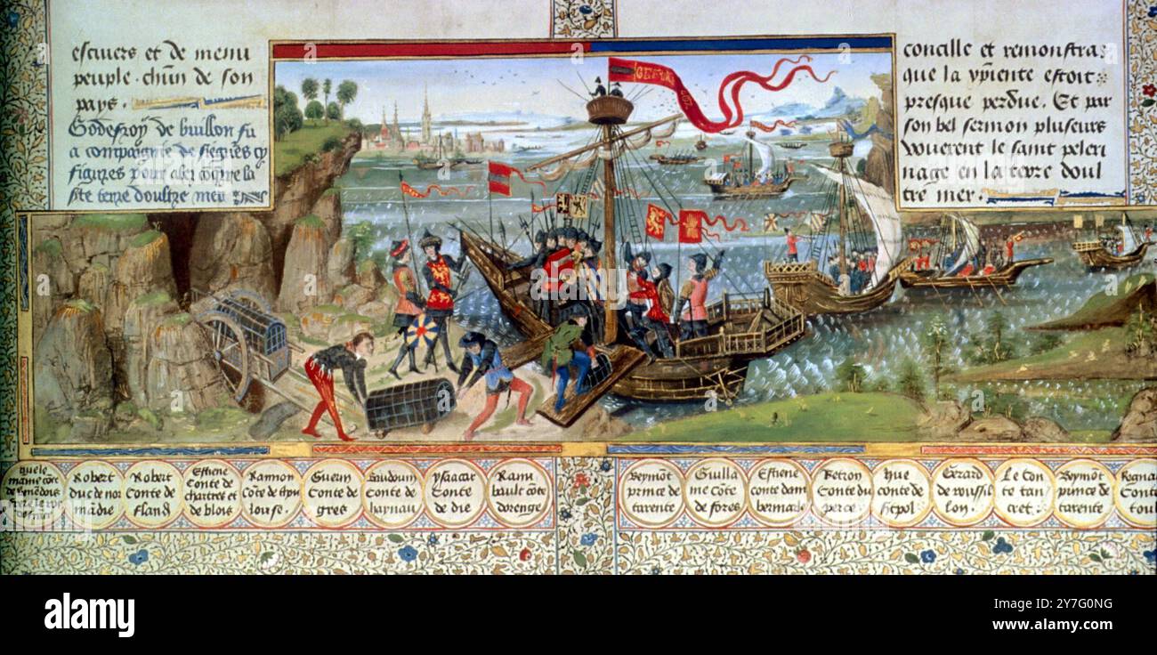 C14. Godfrey de Bouillon setting out on 1st Crusade, took Jerusalem ...