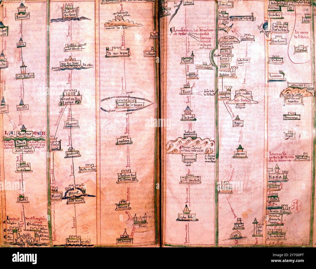 Map of the holy land matthew paris hi-res stock photography and images ...