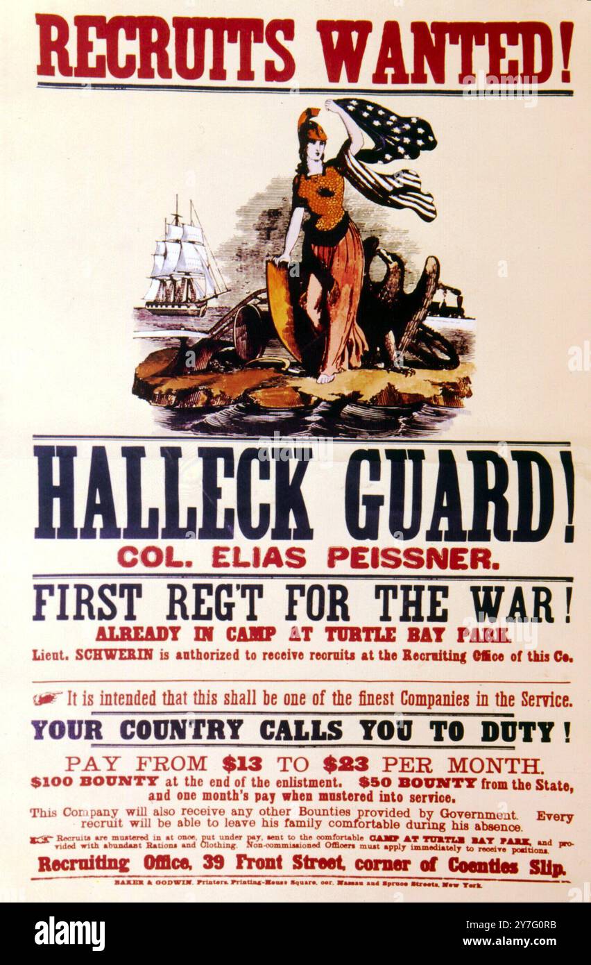 US Civil War - Confederate High Command Recruiting Poster Stock Photo ...