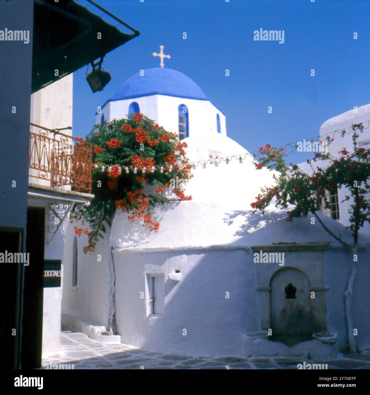 Greece - Isle of Paros. Parikia - Typical cycladic building style Stock ...