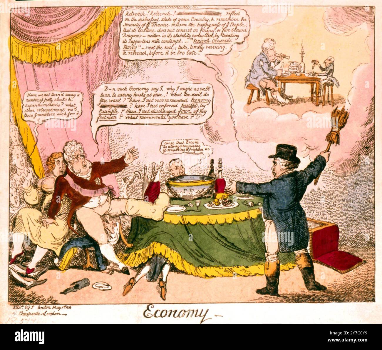 British political cartoon, 1818. George Cruikshank Stock Photo - Alamy