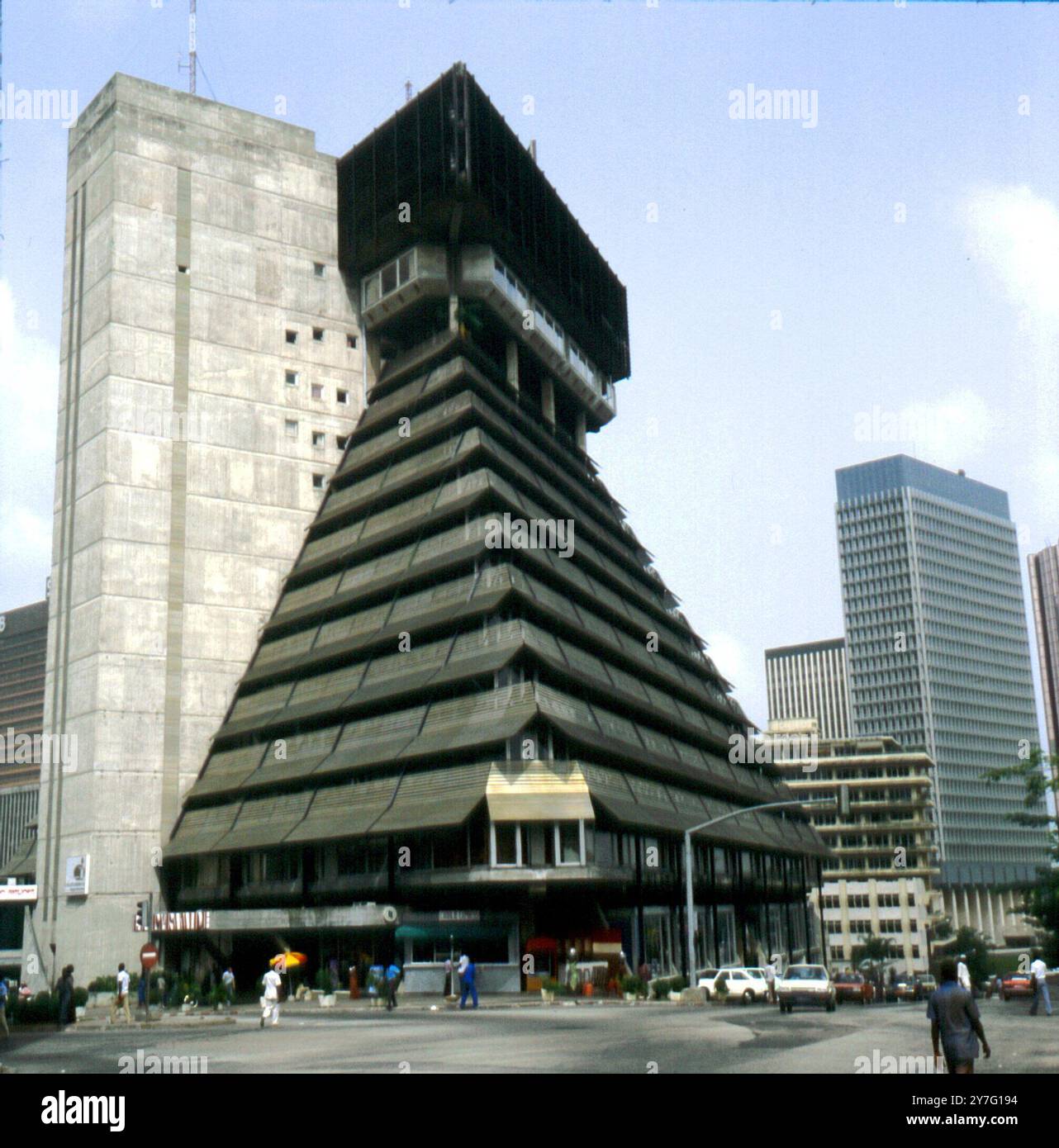 Ivory Coast Abidjan The Pyramid complex in Boulevard Botreau Stock ...