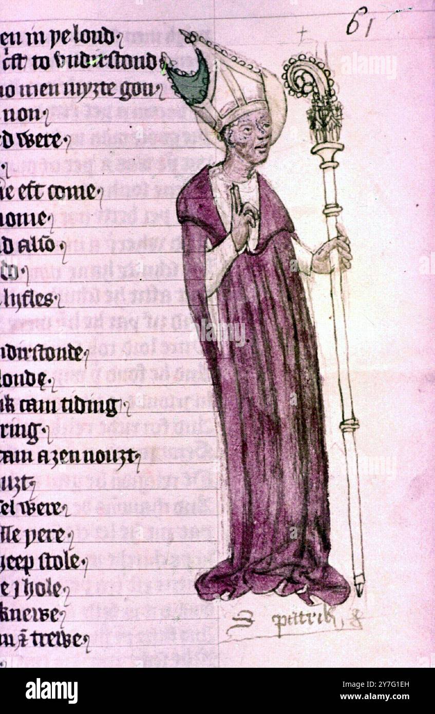 Manuscript showing St Patrick Stock Photo - Alamy