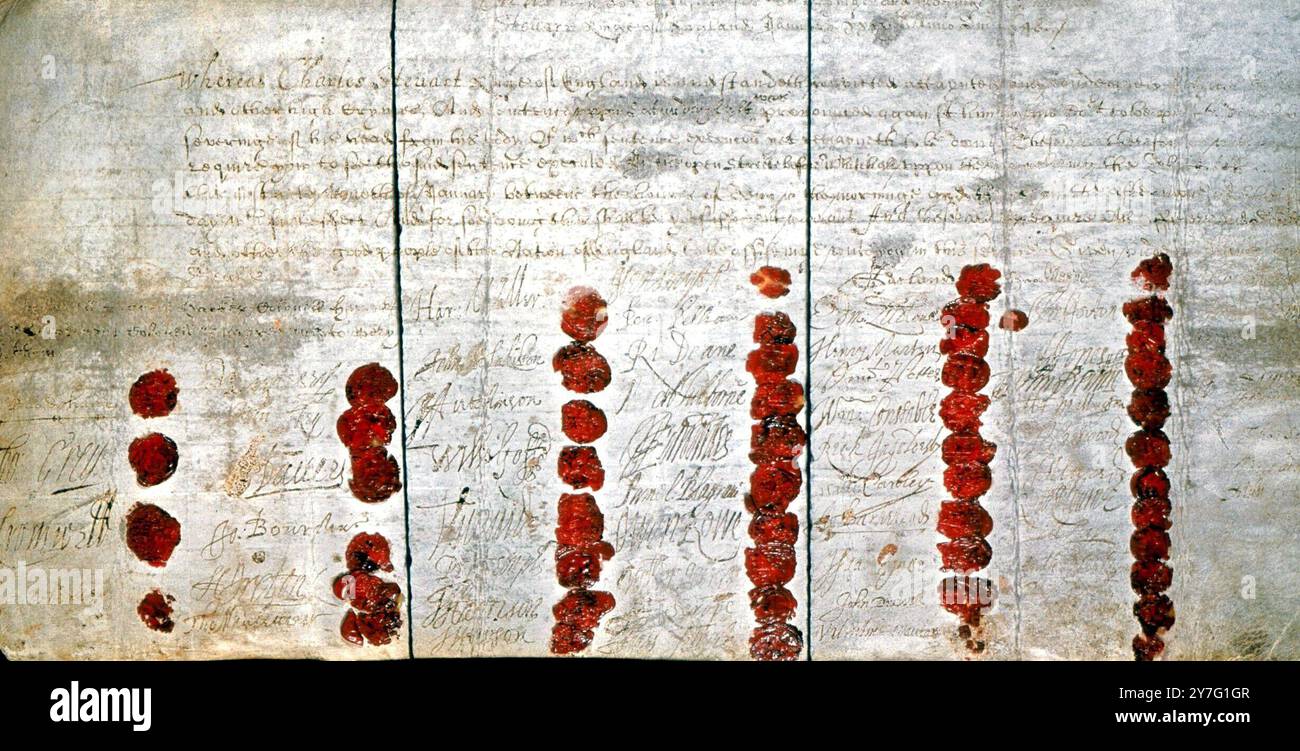 The death warrant for Charles I Stock Photo - Alamy