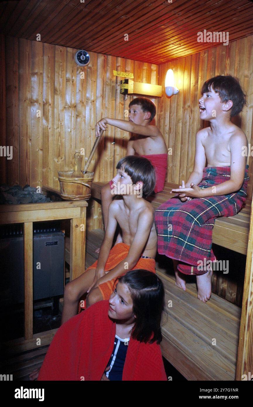 Children in a sauna Stock Photo - Alamy