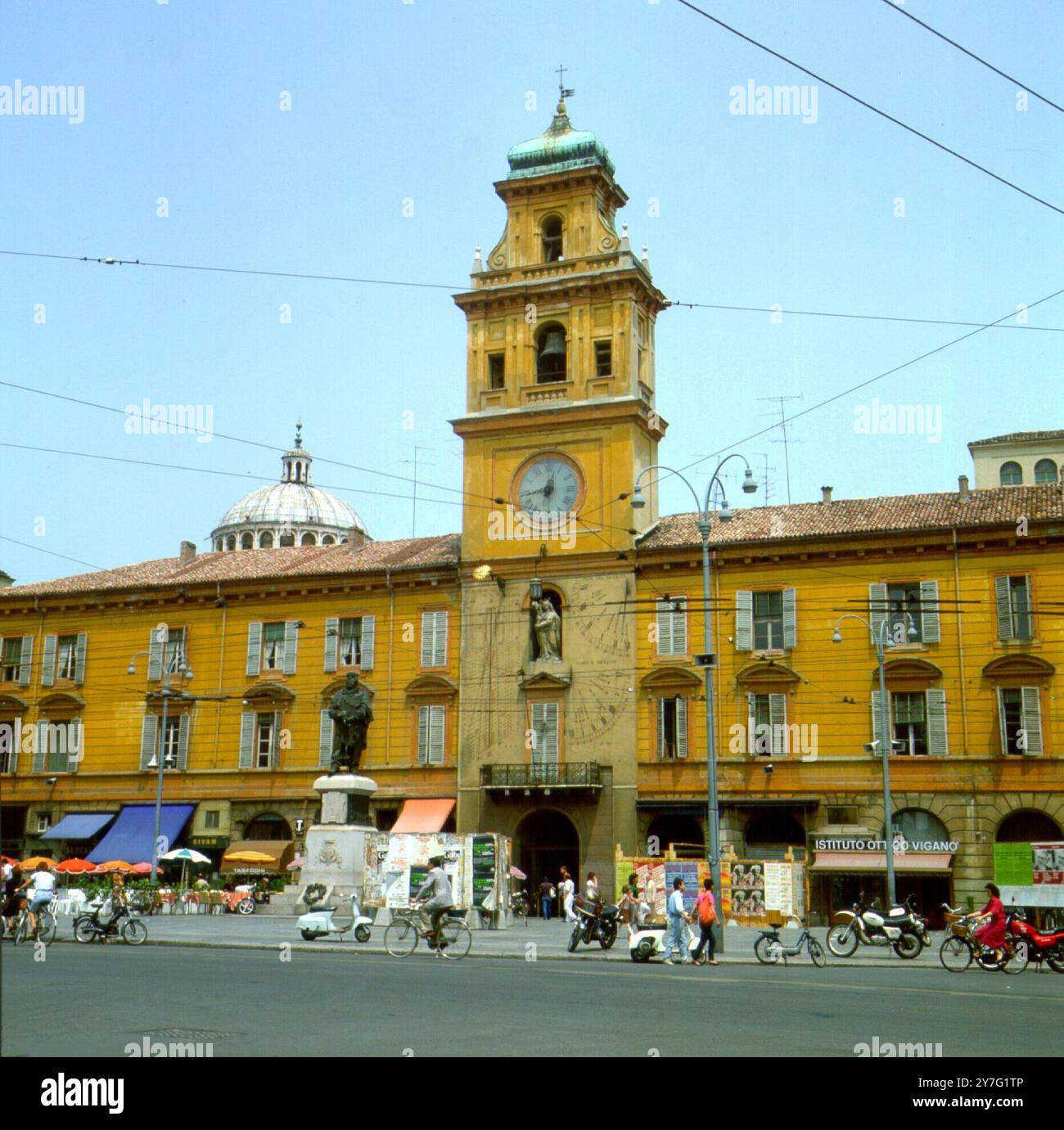 Italy Parma. Garibaldi Square. Clock Tower Stock Photo - Alamy