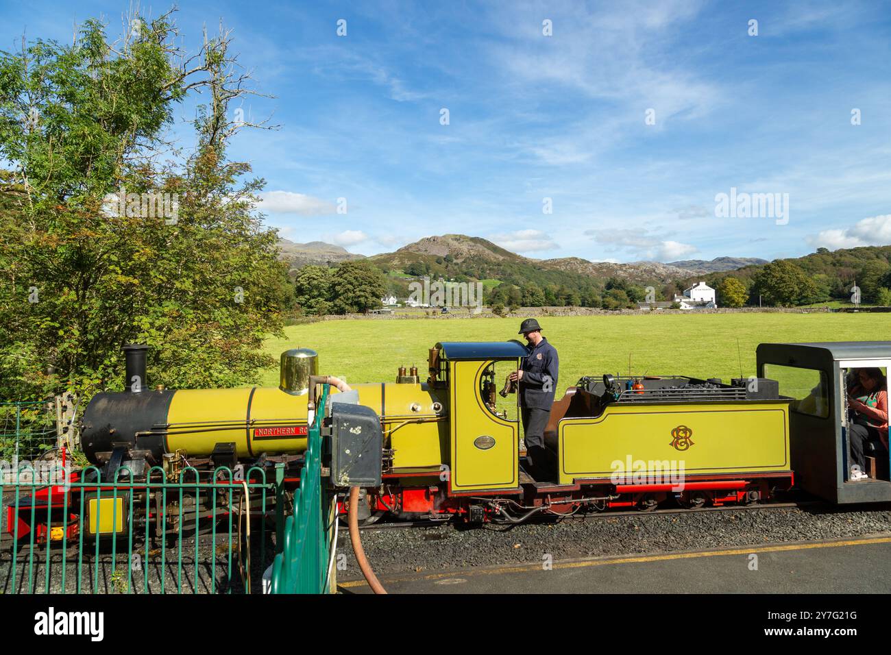 The Narrow gauge steam train at Dalegarth Station, Eskdale, Cumbria ...