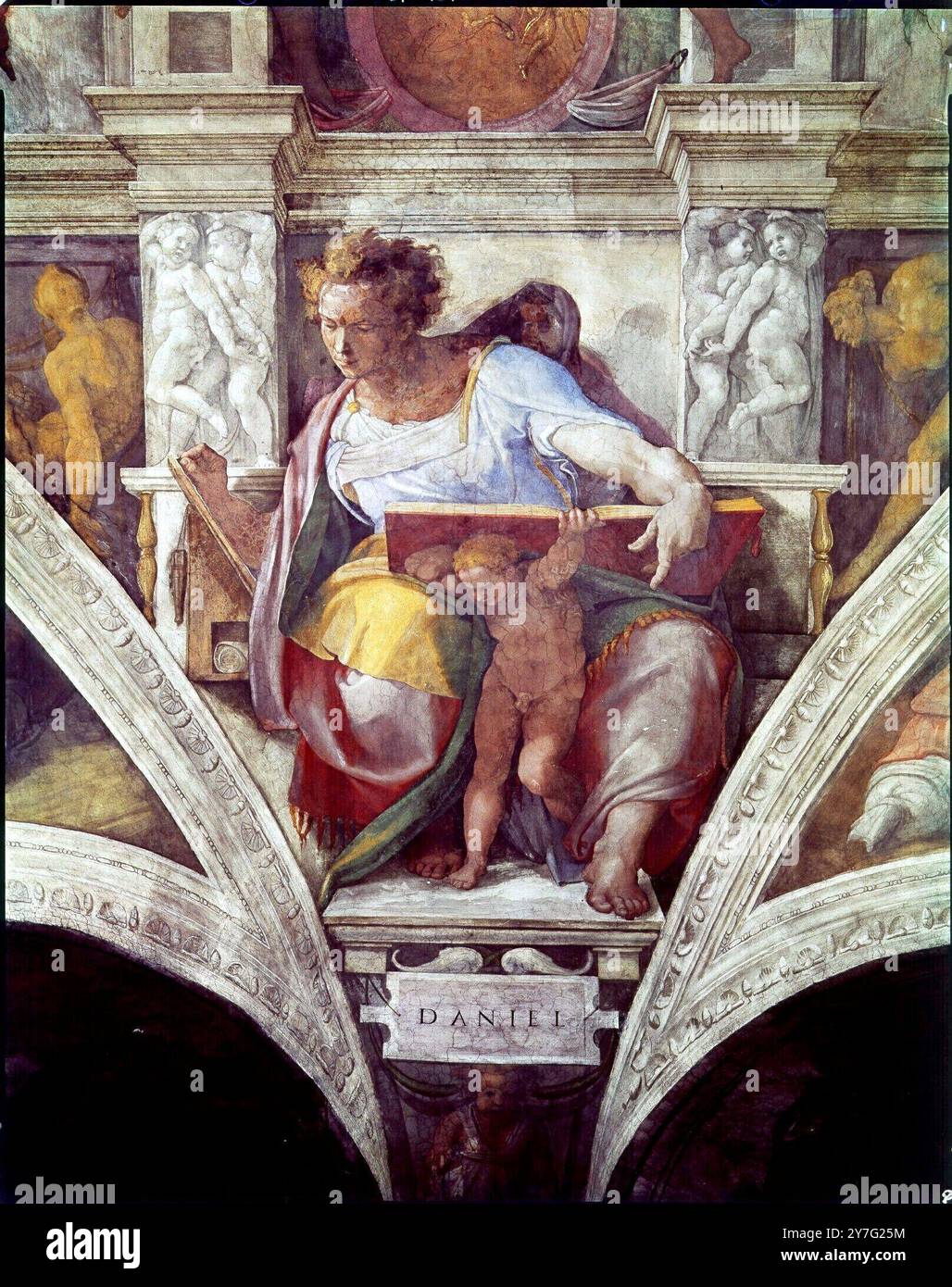Rome, Vaatican. Sistine Chapel. Michelangelo's Daniel Stock Photo - Alamy