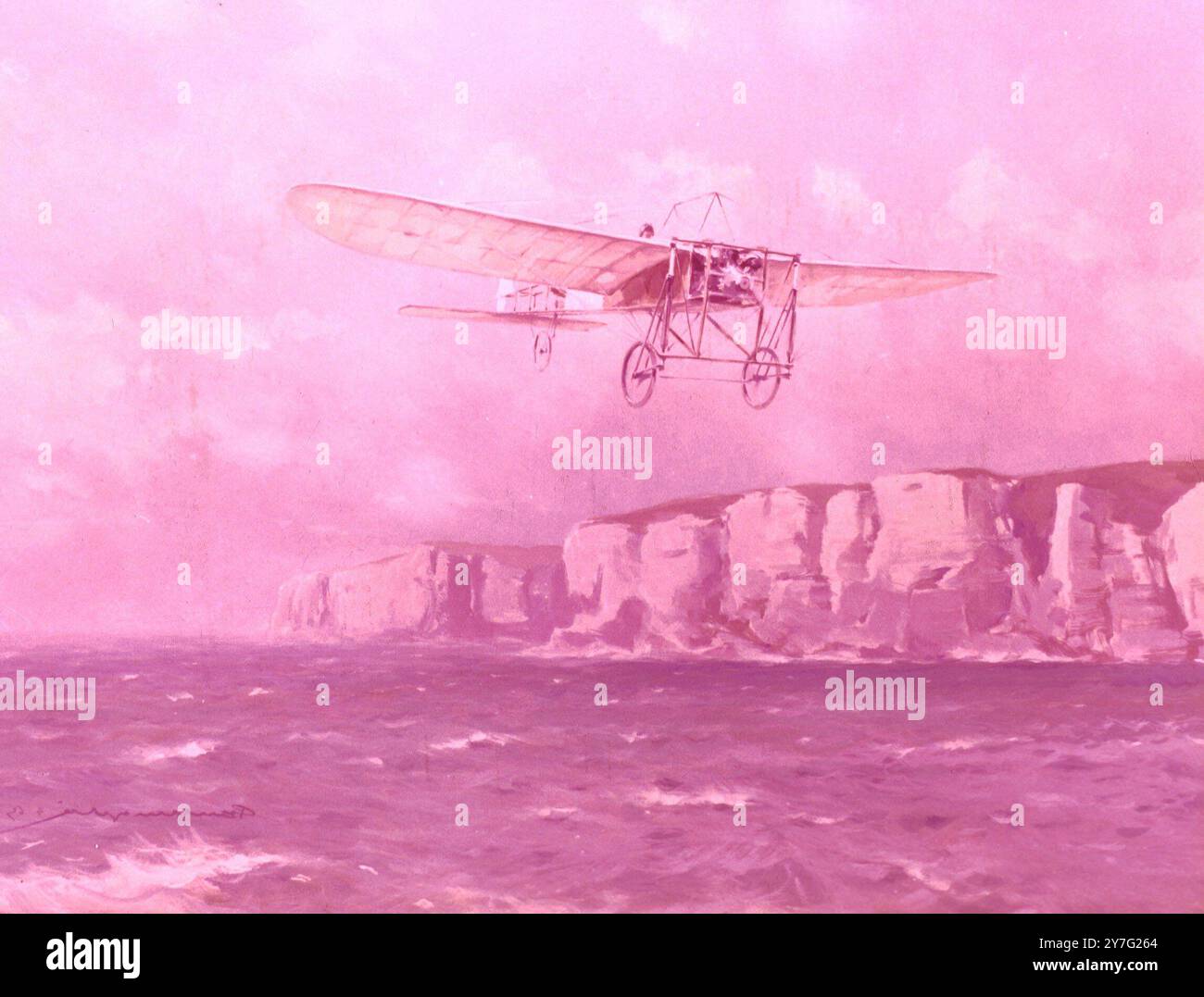 Louis Bleriot's flight across the English Channel Stock Photo - Alamy
