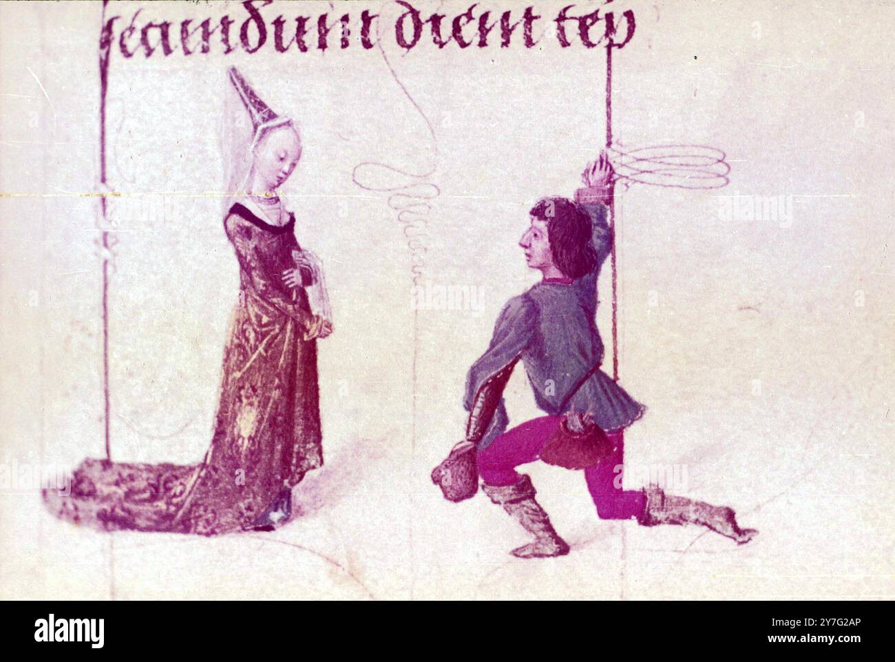 15th Century Manuscript on hunting and hawking Stock Photo - Alamy