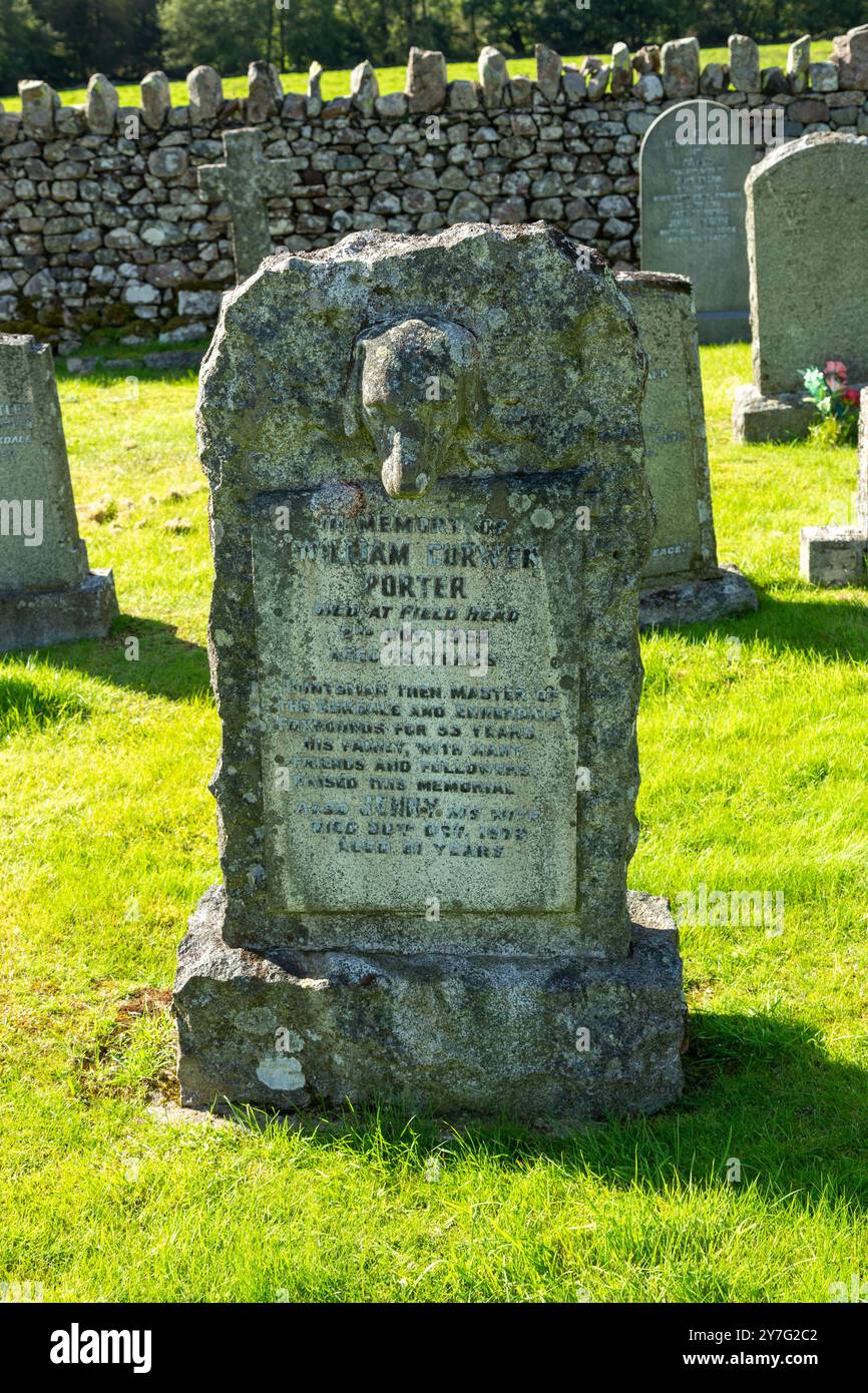 Headstone of William Curwen Porter St Catherine's Church at Boot in the ...