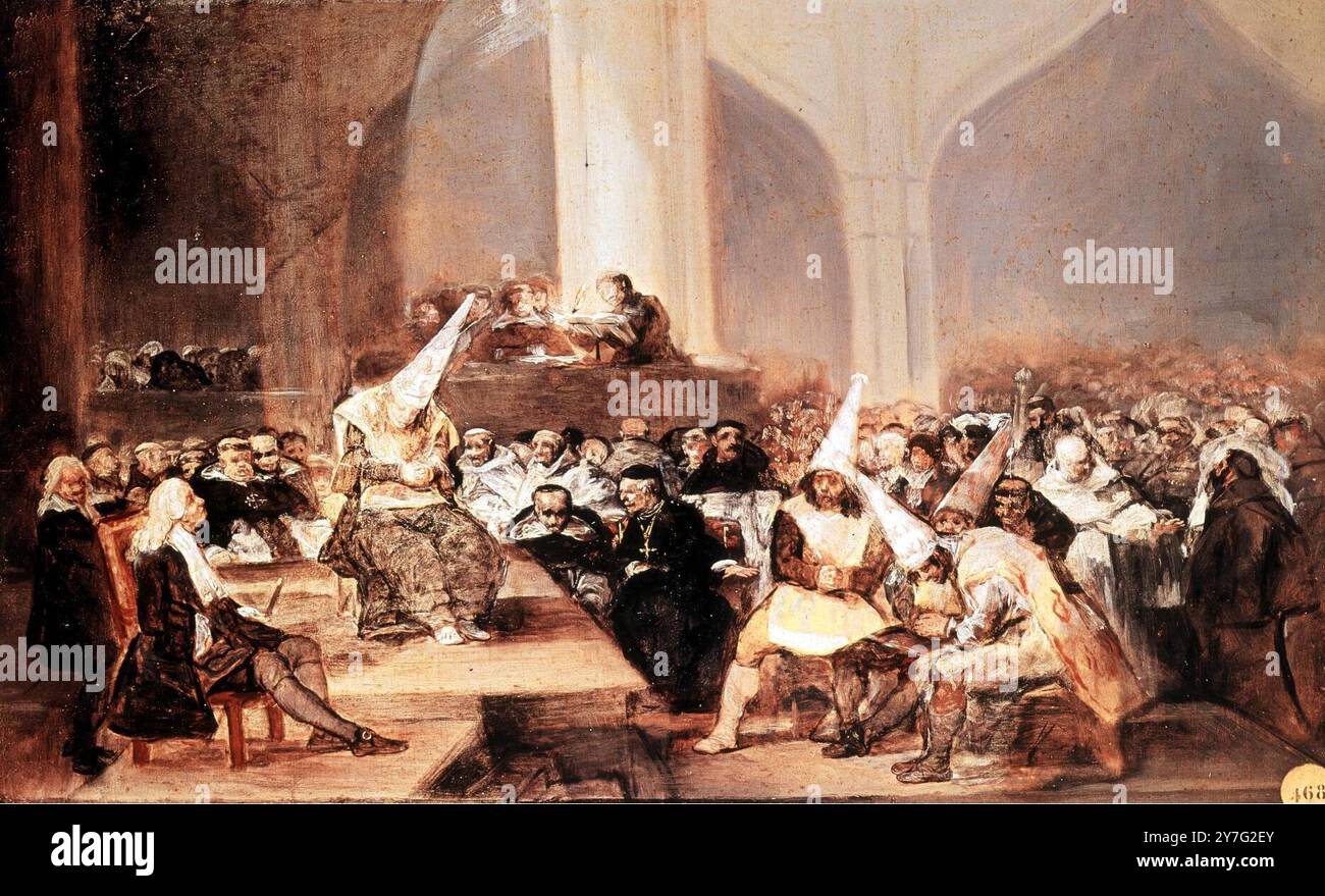 " Inquistion scene " by Goya - Spanish Inquisition Stock Photo - Alamy