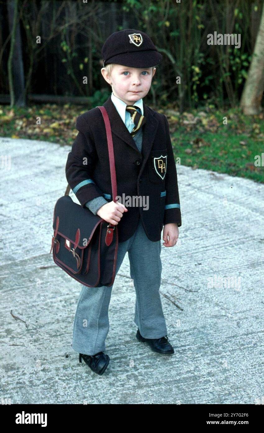 4 year old boy - first day at school Stock Photo - Alamy