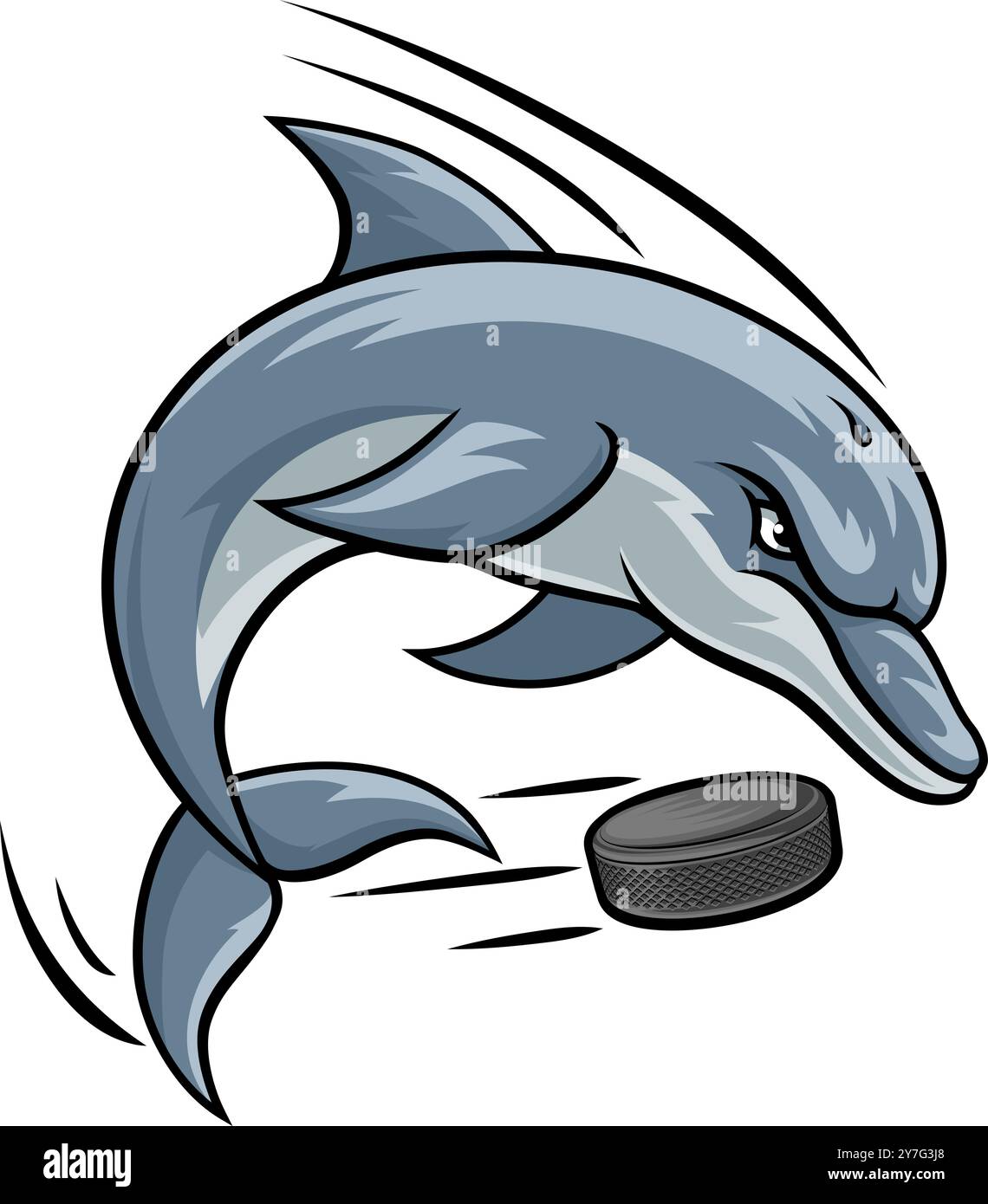 Dolphin Animal Ice Hockey Puck Sports Team Mascot Stock Vector Image ...