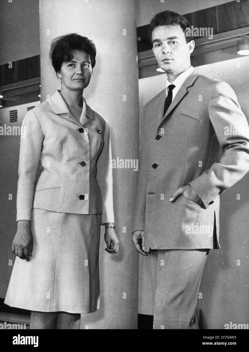 Pictured in Moscow today are these two models wearing the official ...