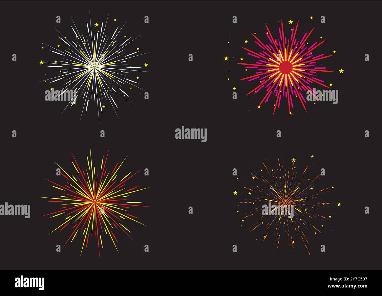 Multicolored Fireworks Illustrations for Year-Round Celebrations ...