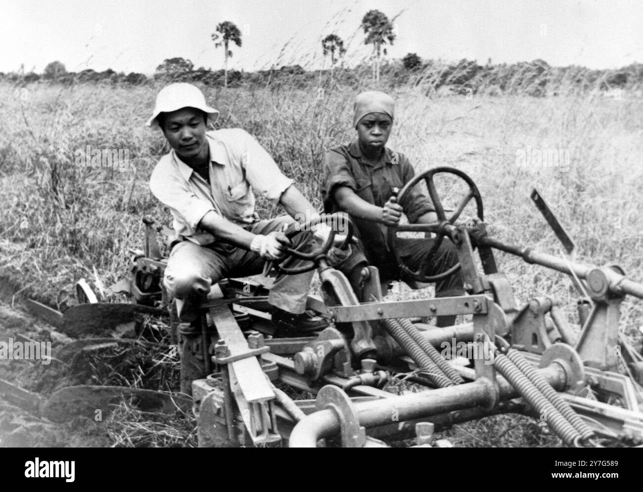 FARMING CHINESE EXPERT TEACHES FARMWORKER TO USE PLOUGH IN ZANZIBAR ; 1 ...