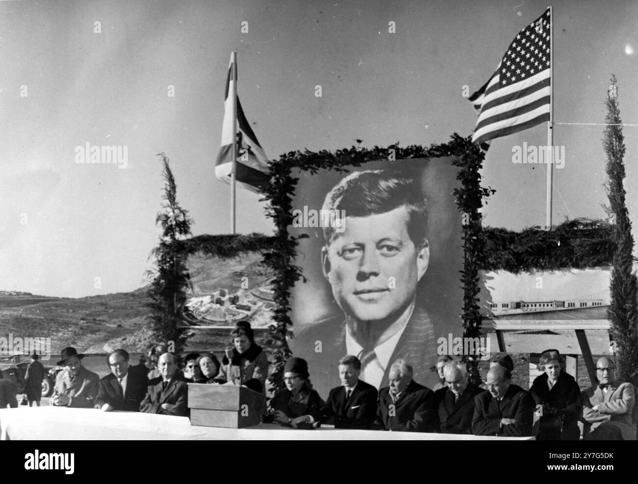 CEREMONY FOR JFK INFORMATION CENTRE IN JERUSALEM / ; 31 DECEMBER 1964 ...
