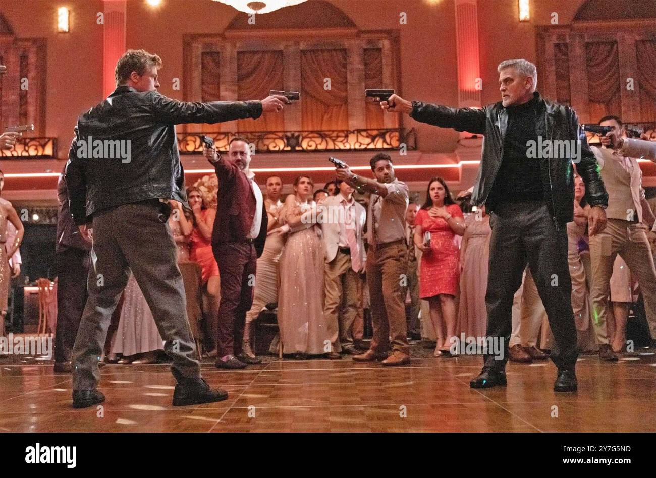 WOLFS 2024 Apple TV film with George Clooney at right and Brad Pitt ...